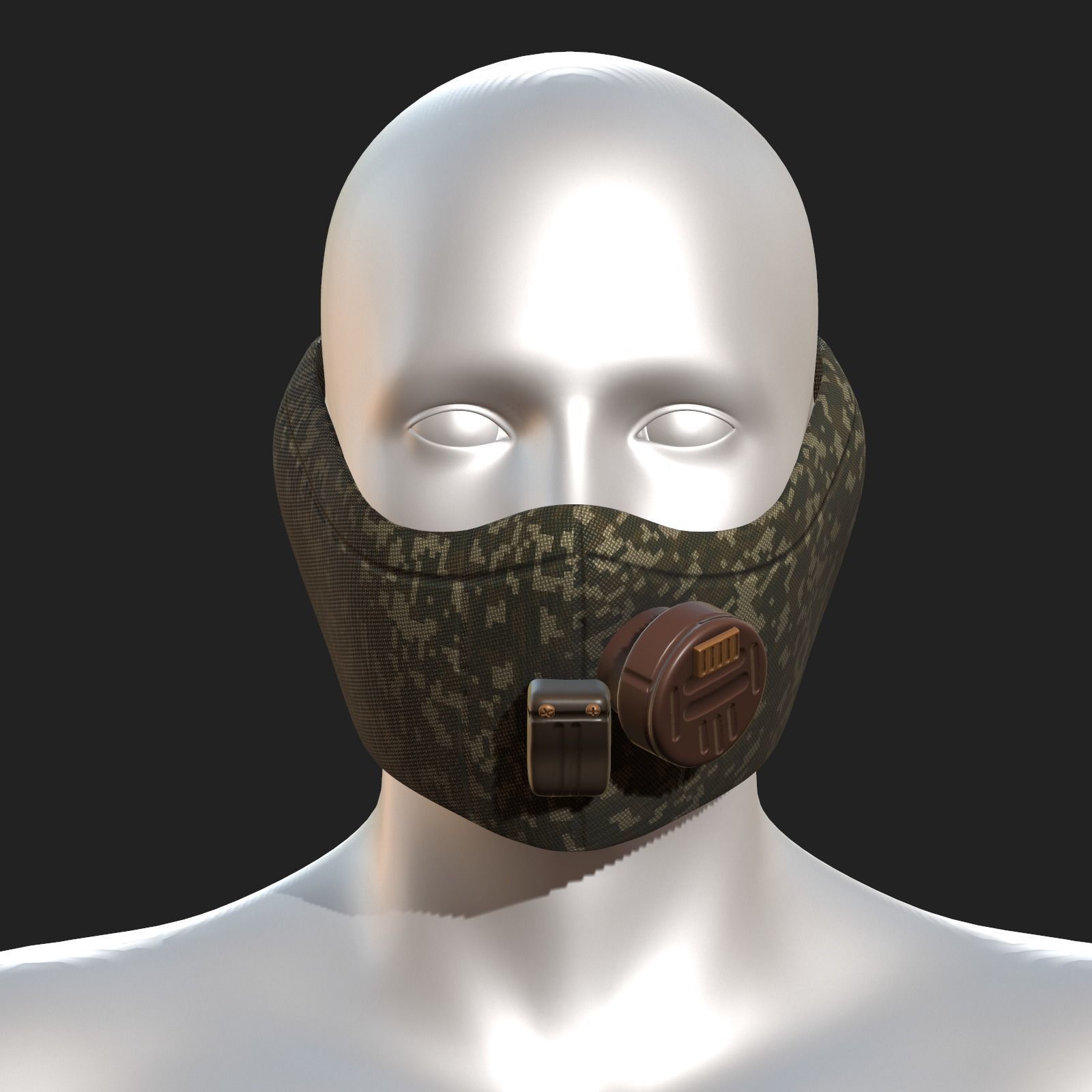 3D model gas mask sci fi millitary combat low poly VR / AR / low-poly ...