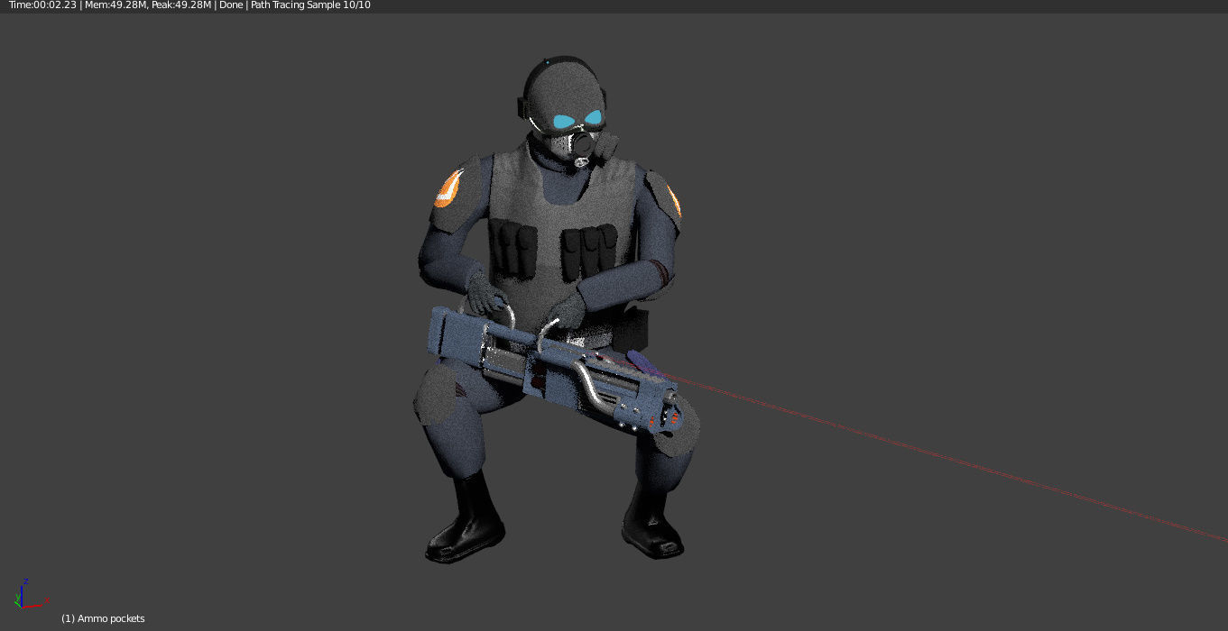3D model Sci-fi heavy gunner soldier VR / AR / low-poly | CGTrader