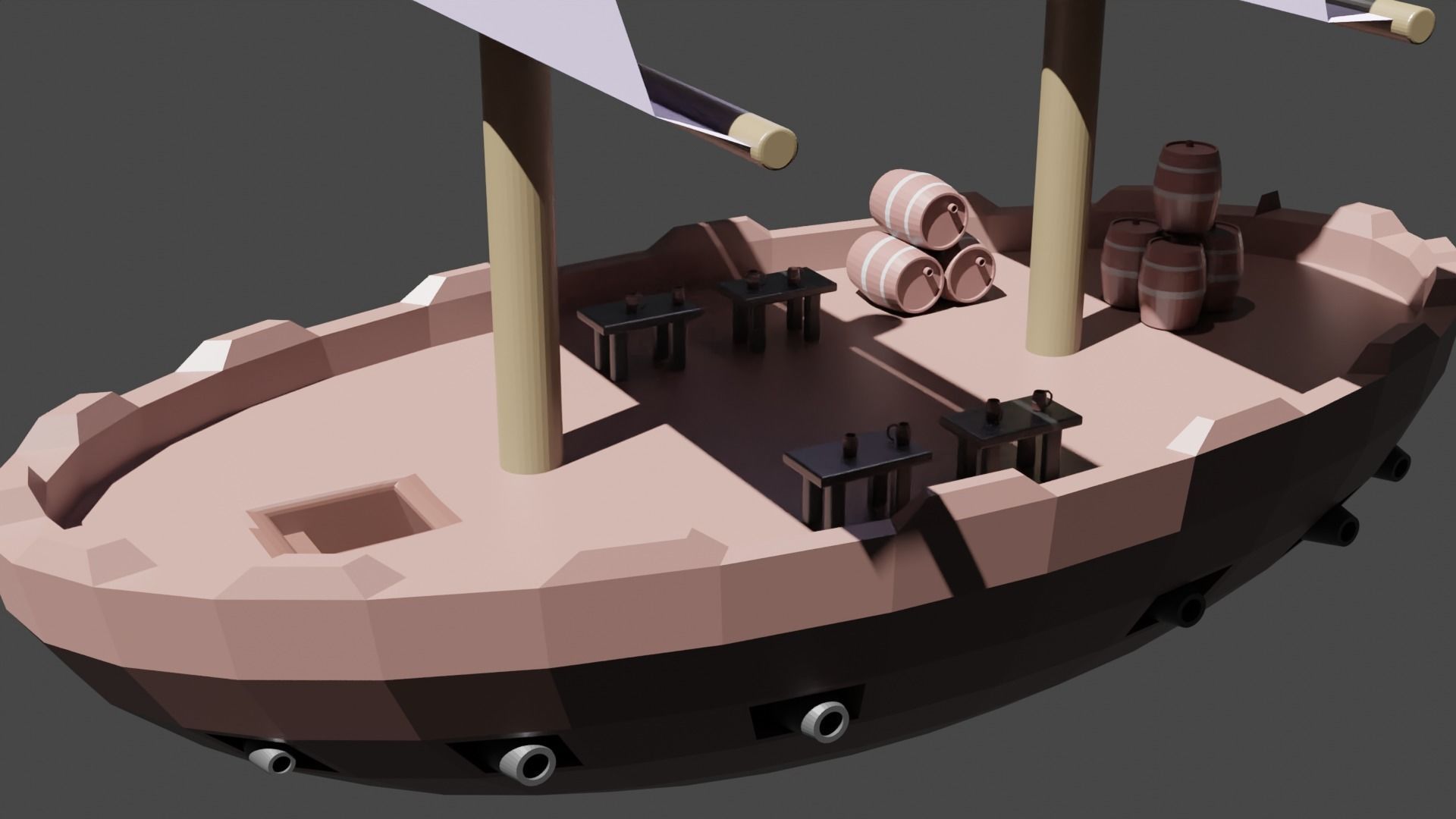 low poly pirate ship free VR / AR / low-poly 3D model | CGTrader