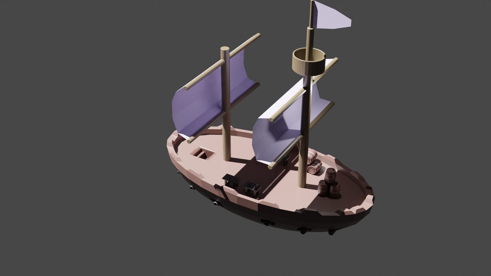 low poly pirate ship free VR / AR / low-poly 3D model | CGTrader