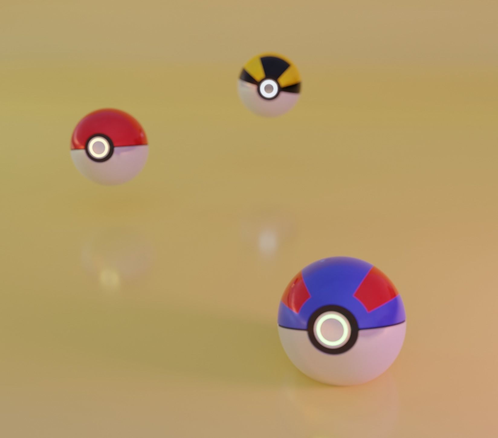 Pokeball three pokemon balls free VR / AR / low-poly 3D model | CGTrader