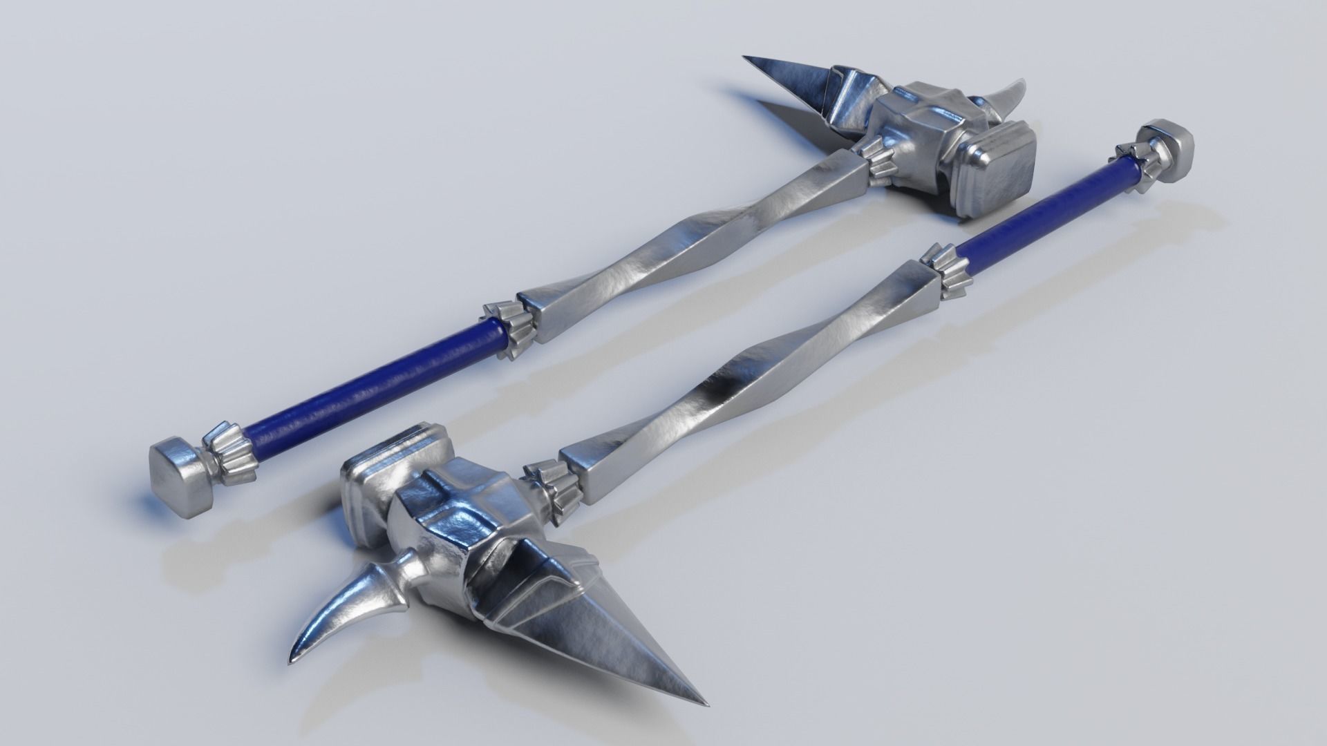 3D model Warpick pair of metal swords with blades VR / AR / low-poly ...