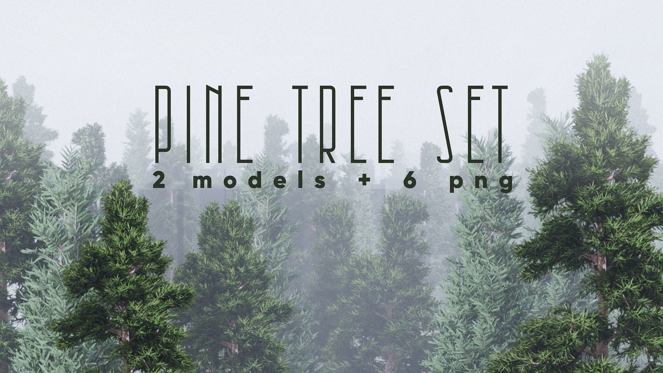 Pine tree set 3D model | CGTrader