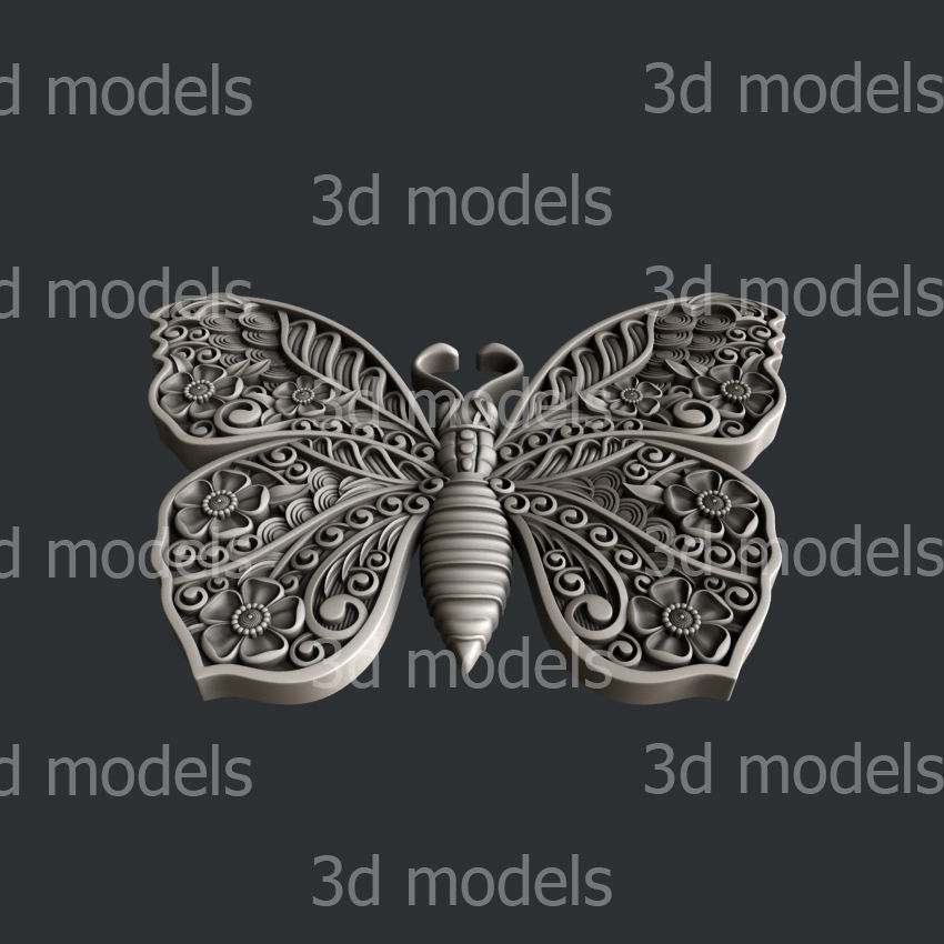 3d STL models for CNC router butterfly 3D model | CGTrader