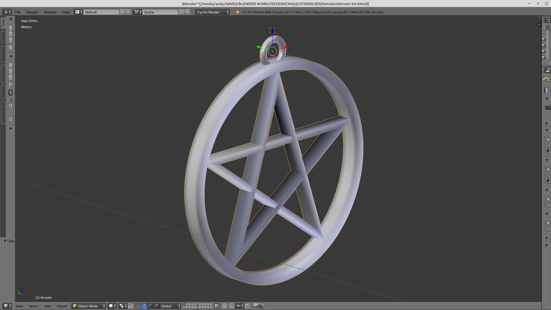 Pentagram amulet 3D model | CGTrader