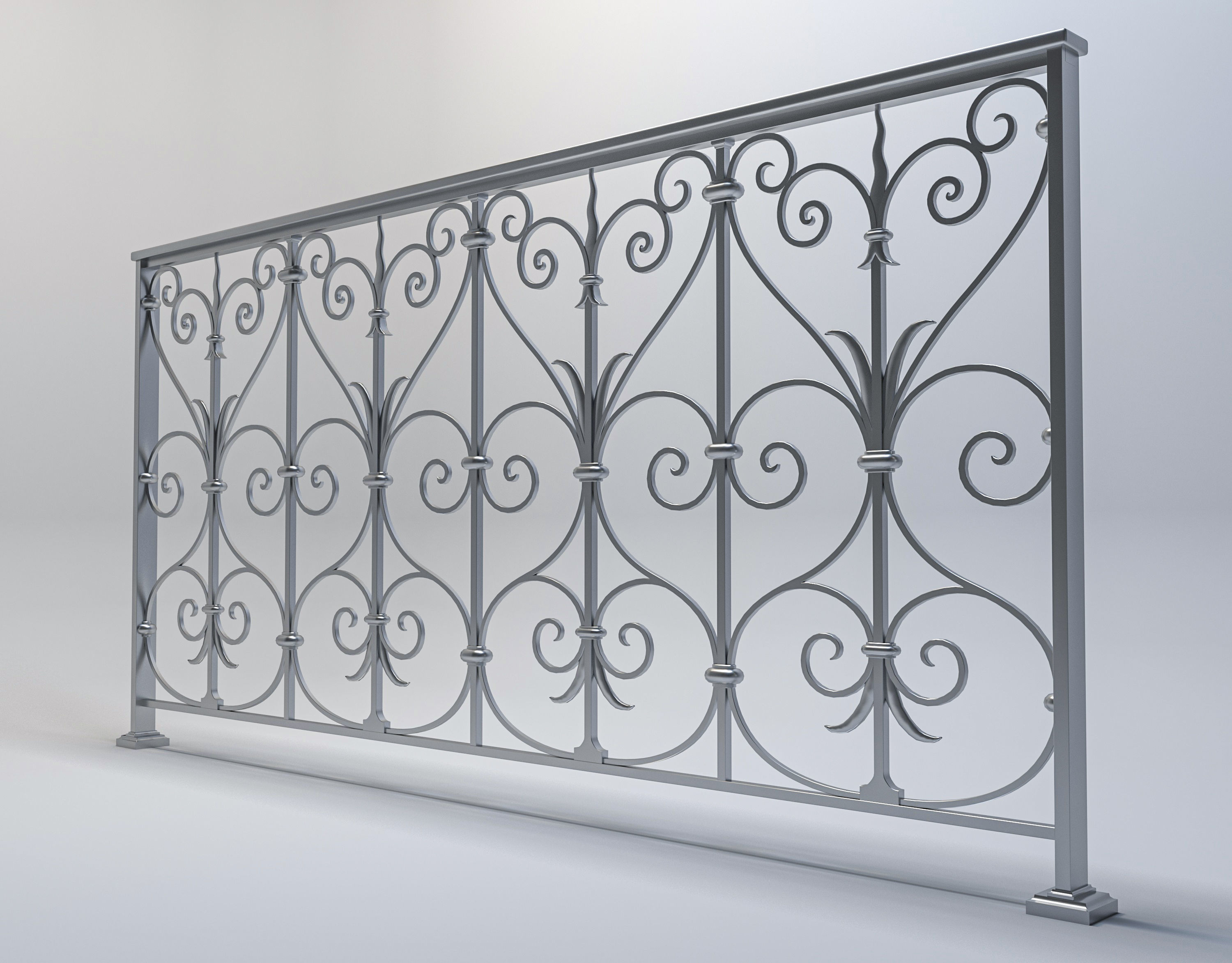 3D model handrail with a beautiful pattern 3d model VR / AR / low-poly ...