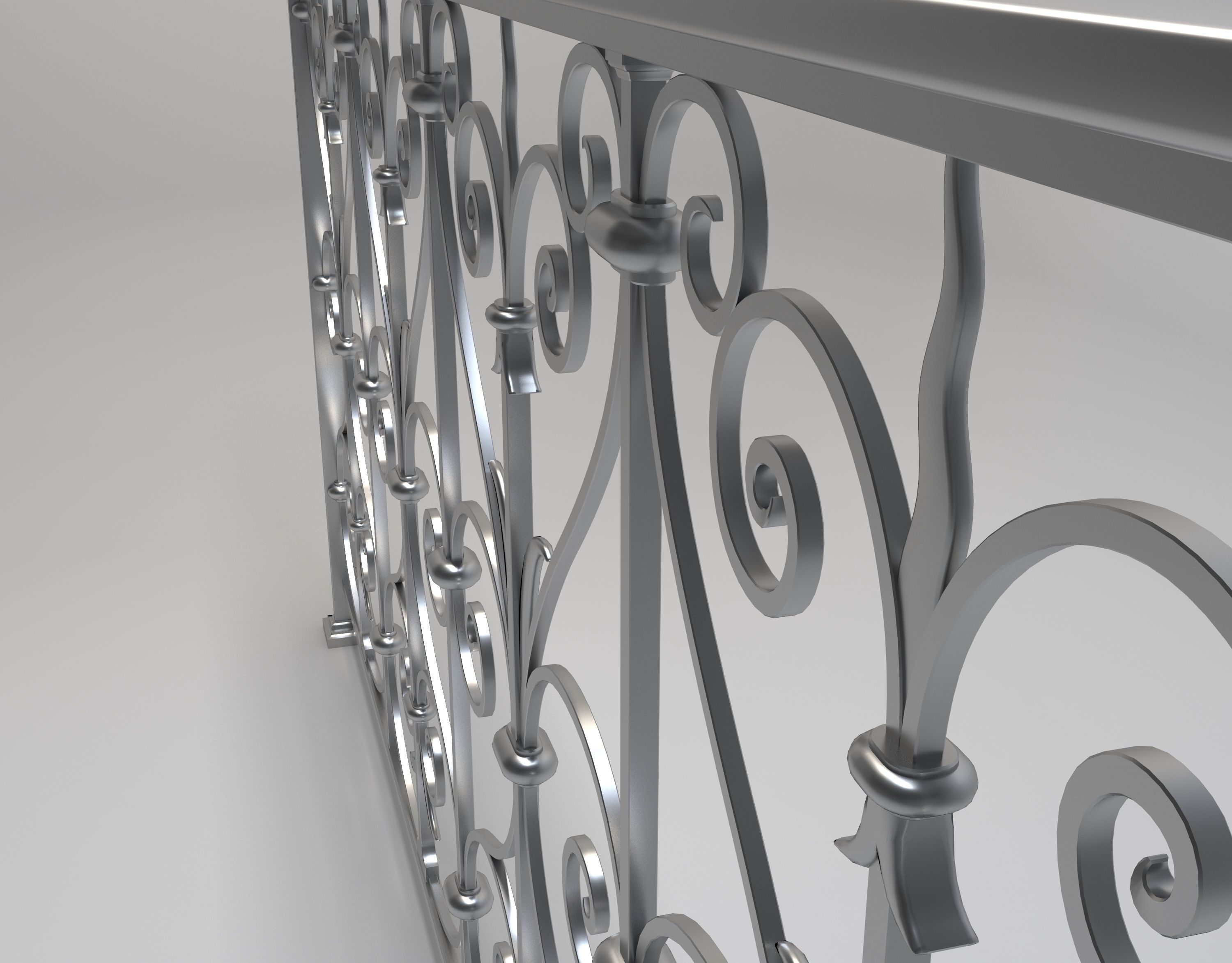 3D model handrail with a beautiful pattern 3d model VR / AR / low-poly ...