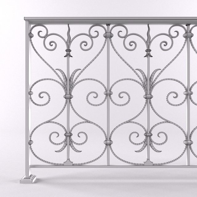 3D model handrail with a beautiful pattern 3d model VR / AR / low-poly ...