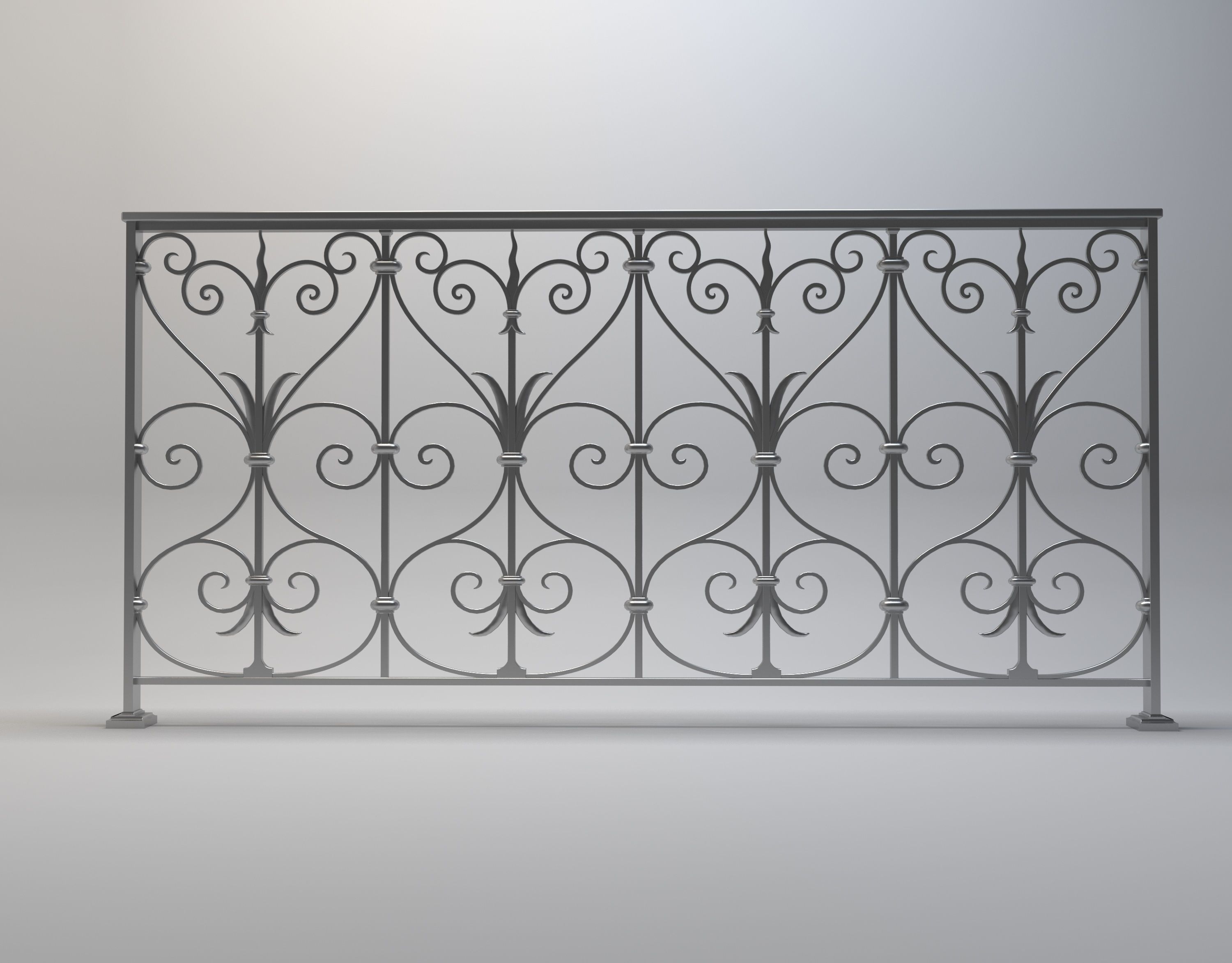 3D model handrail with a beautiful pattern 3d model VR / AR / low-poly ...