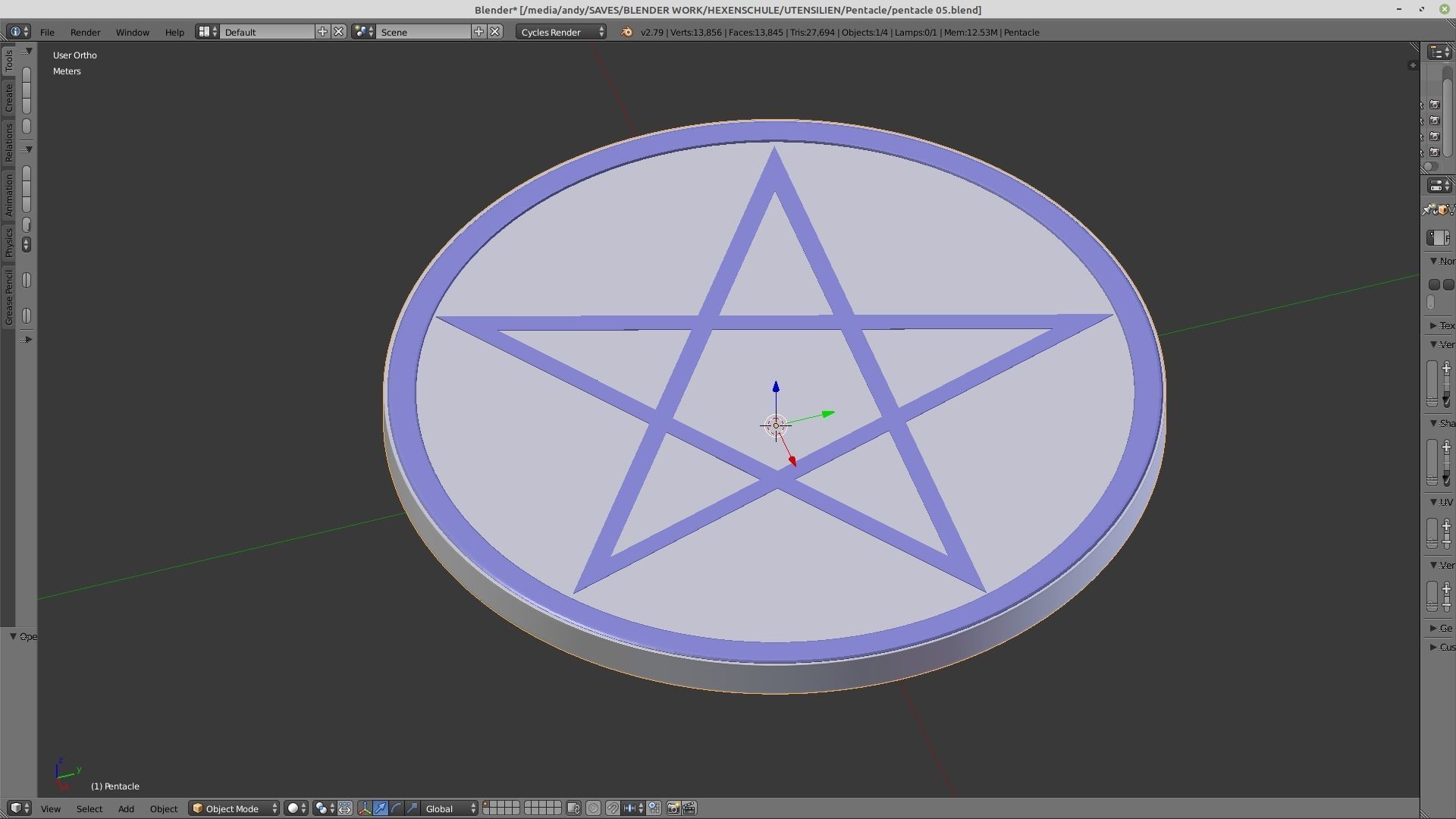 Pentacle pentagram 3D model | CGTrader