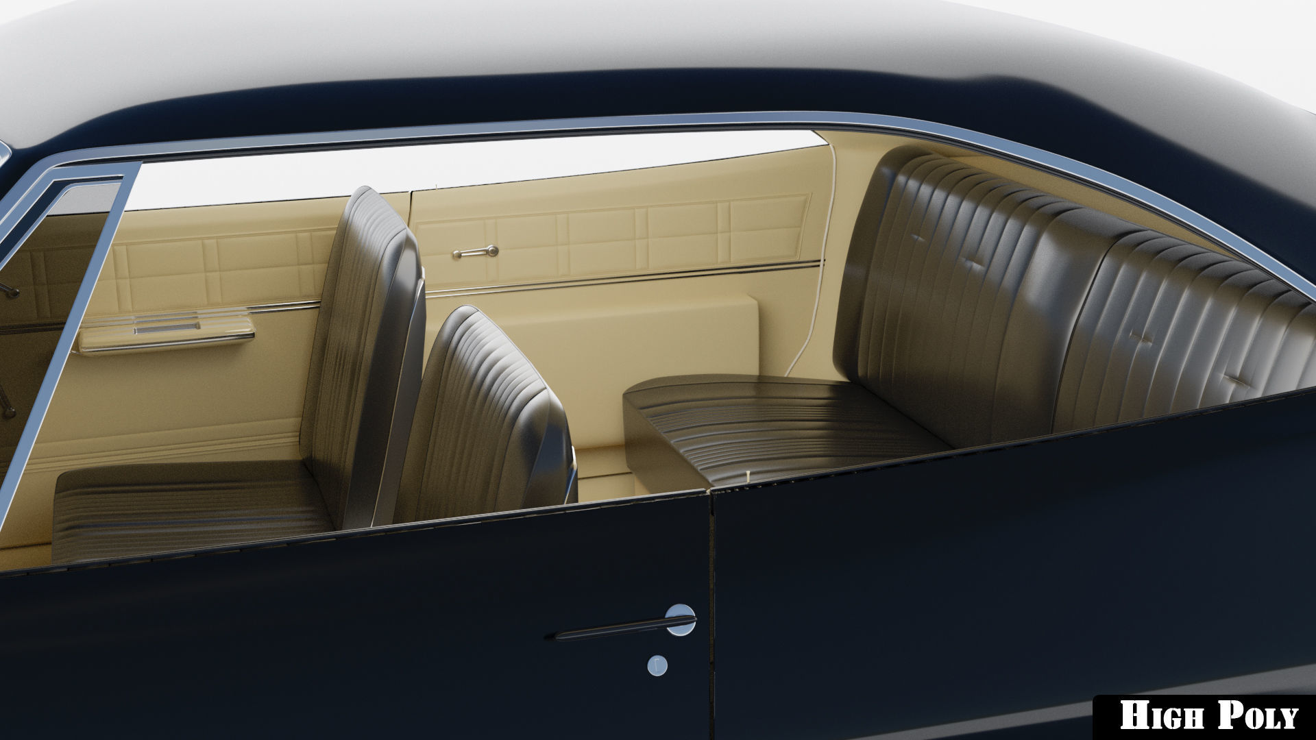 3D model Classic Car Seat many Leather PBR Options VR / AR / low-poly ...