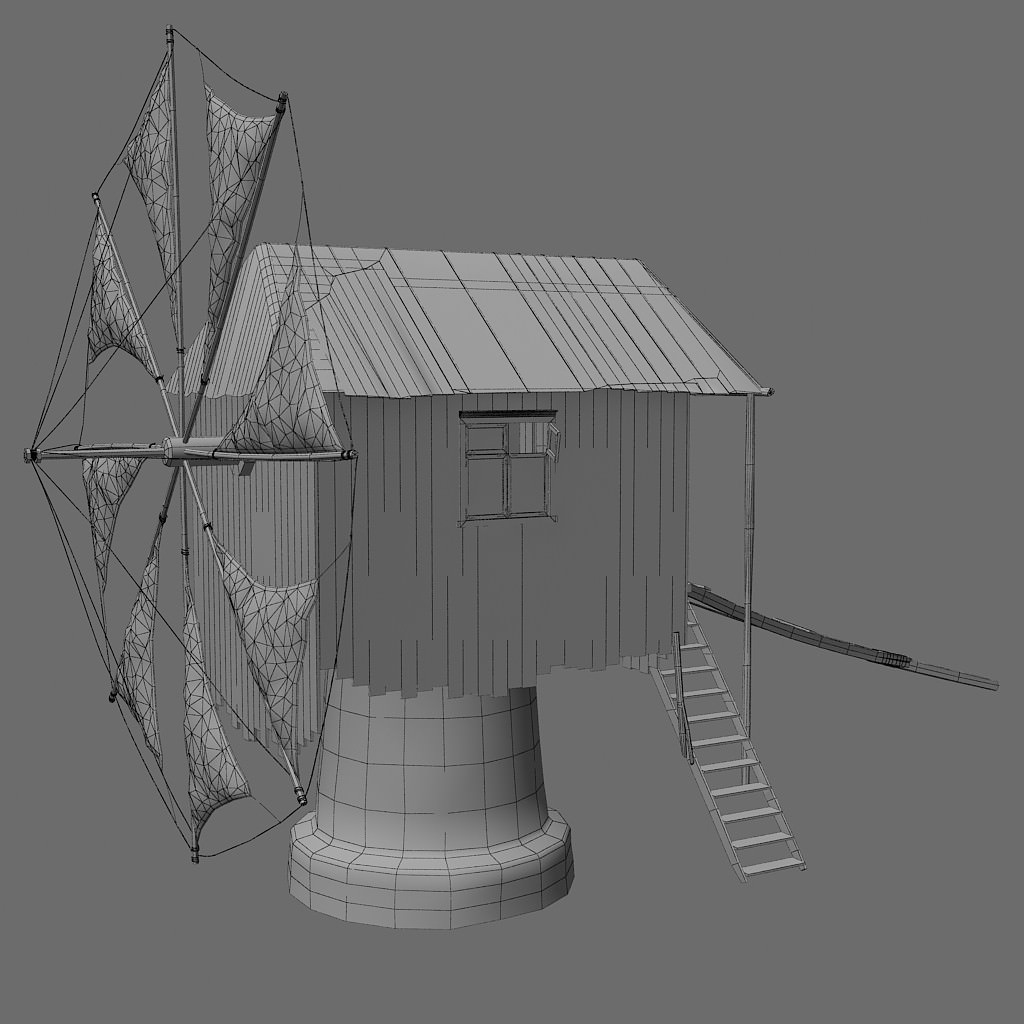 Windmill old 3D model | CGTrader