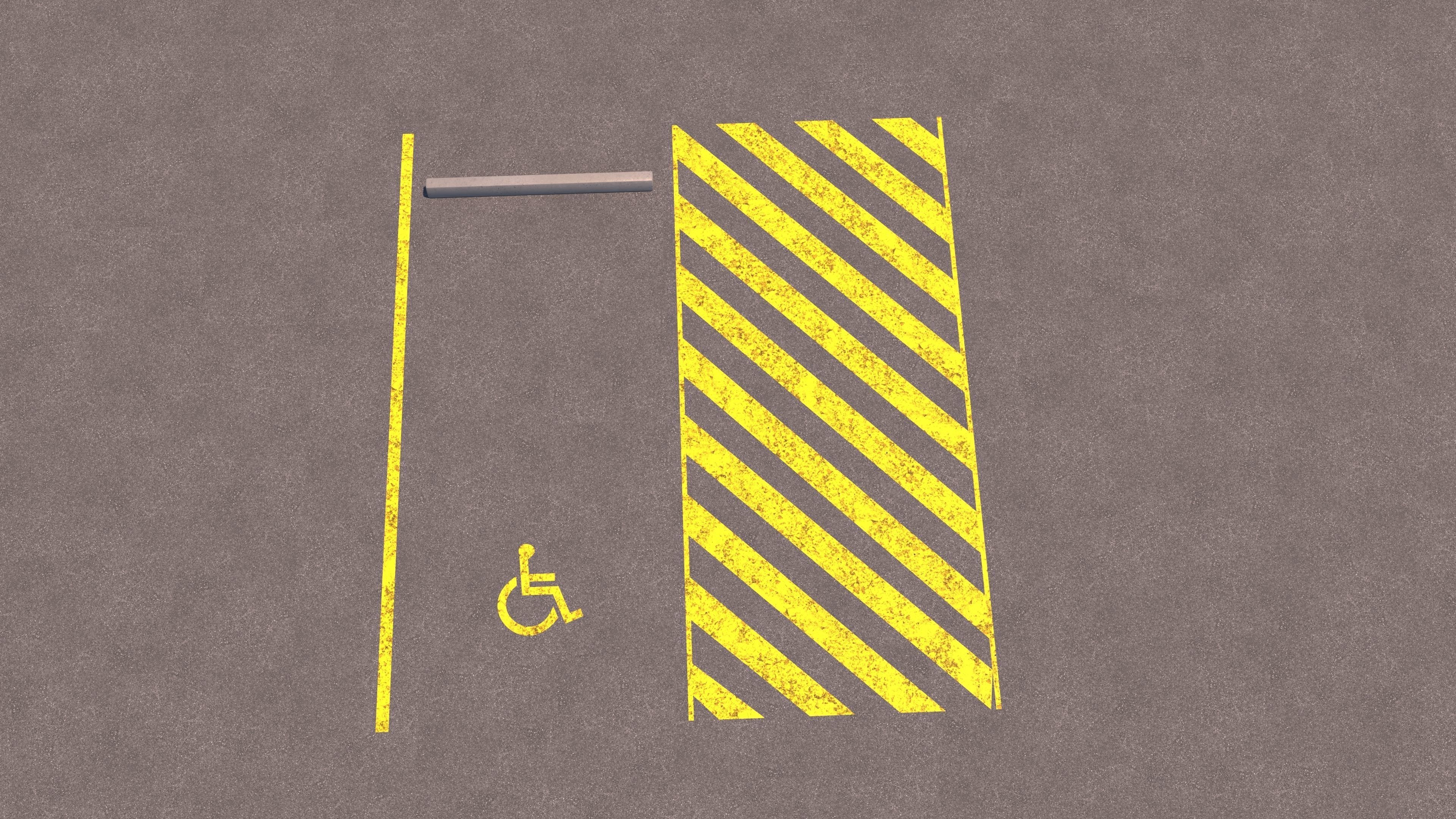 Disabled parking paintwork free VR / AR / low-poly 3D model | CGTrader