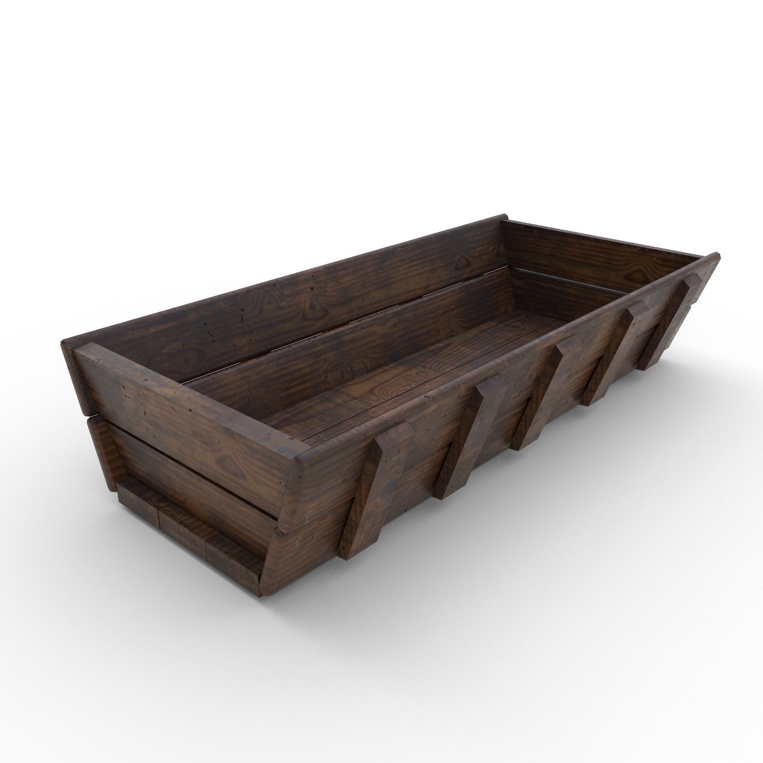 3D model Trough - PBR wooden crate VR / AR / low-poly | CGTrader