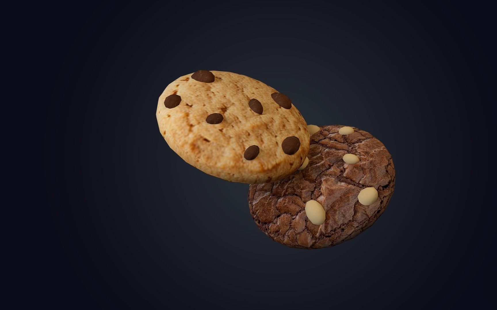 3D model Cookies two VR / AR / low-poly | CGTrader