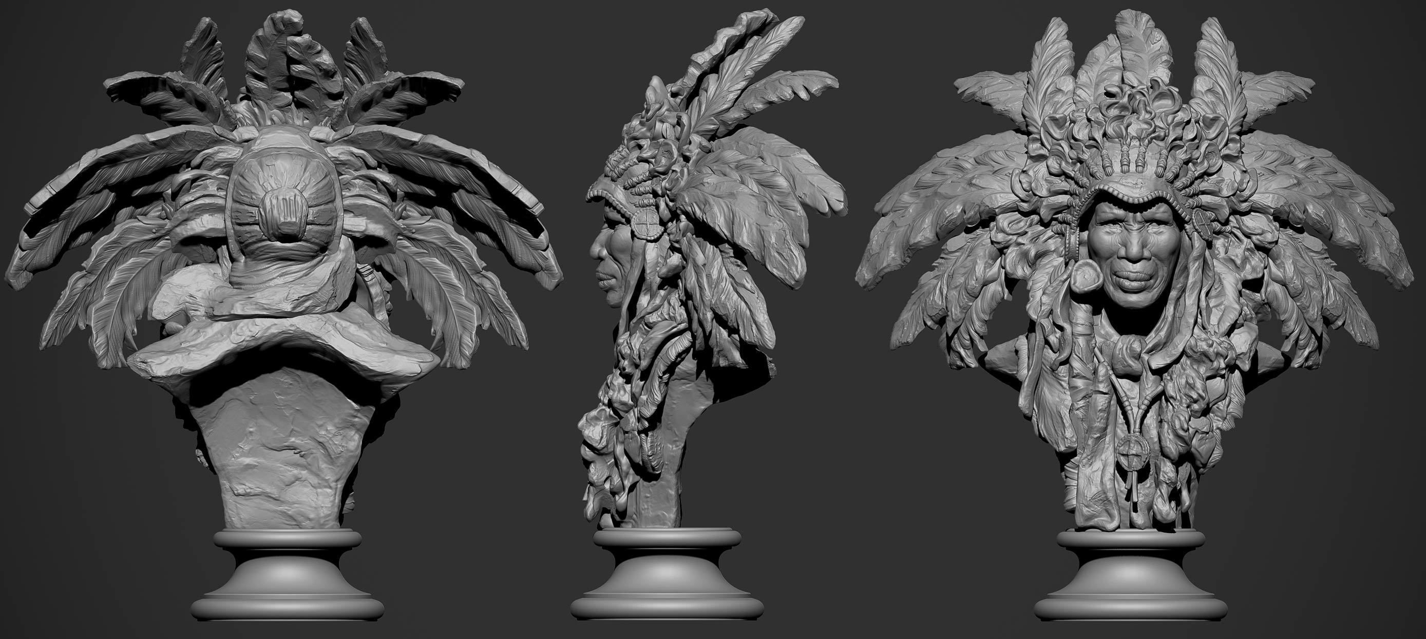 Native African American 3D model 3D printable | CGTrader