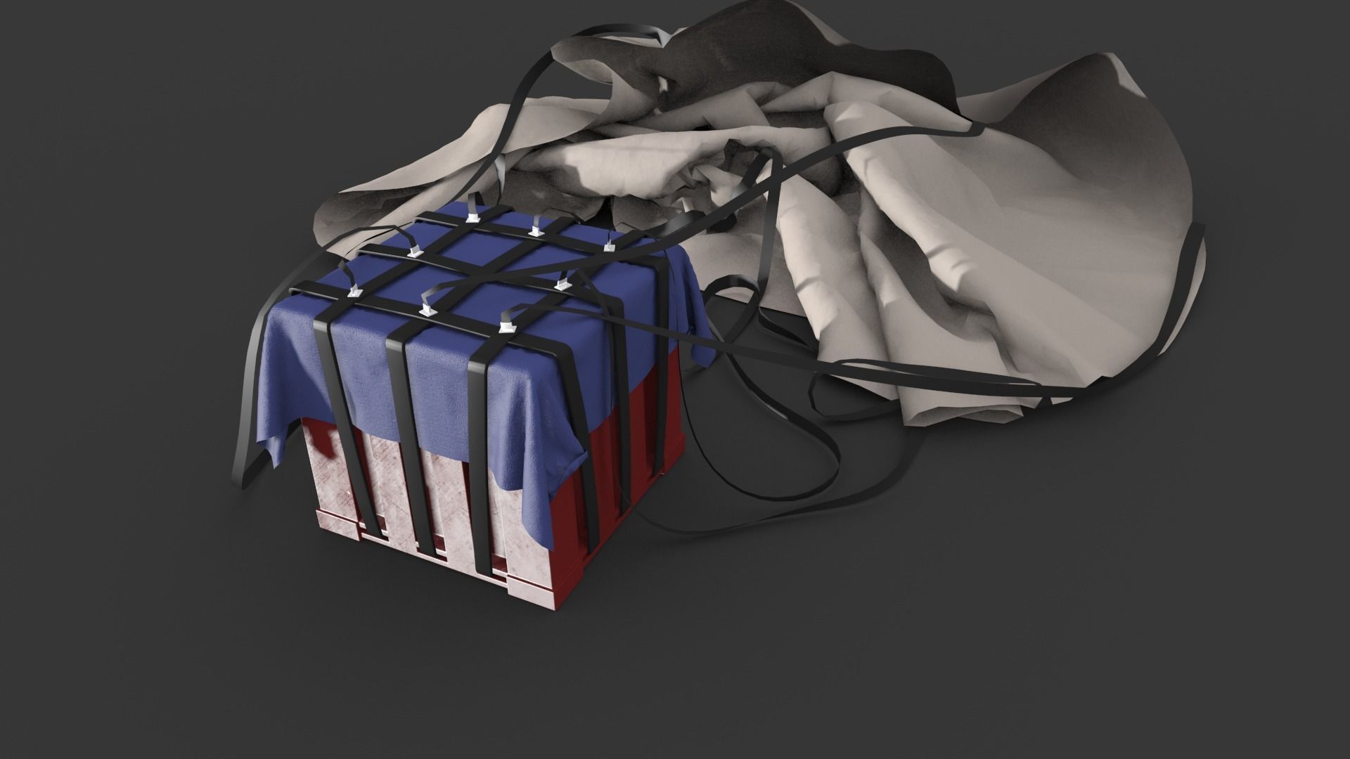 PUBG Air Drop Animated with Parachute 3D model animated | CGTrader