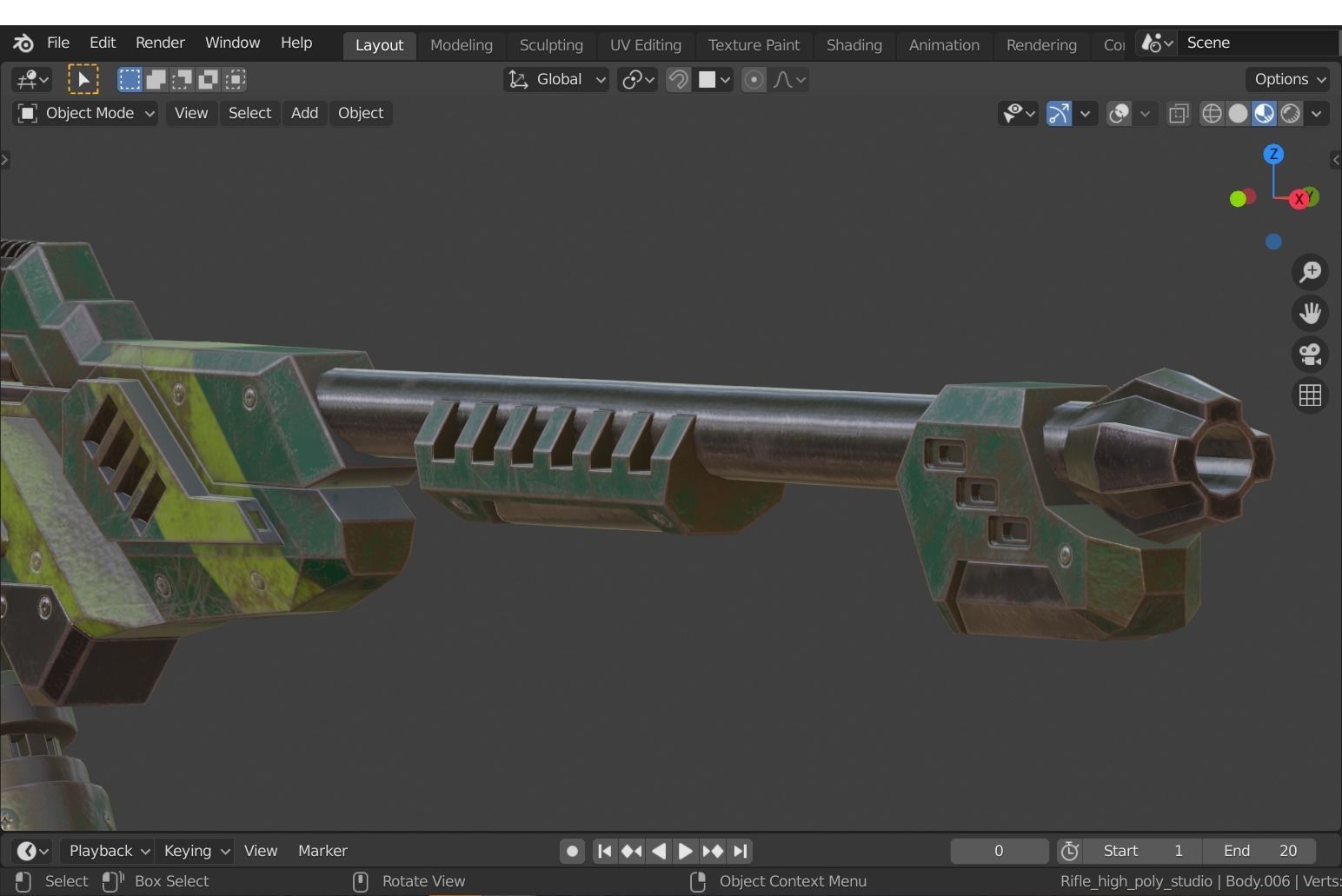 Assault rifle - two color versions free VR / AR / low-poly 3D model ...