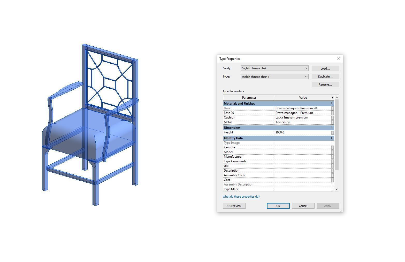 Revit Family - Full scalable chair free VR / AR / low-poly 3D model ...