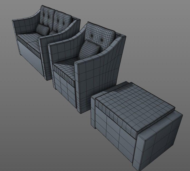 Outdoor Wicker Set free VR / AR / low-poly 3D model | CGTrader