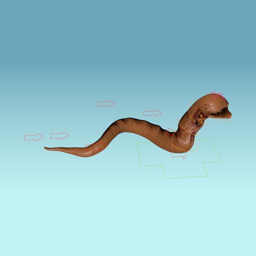 Alien Chestburster 3D model rigged | CGTrader