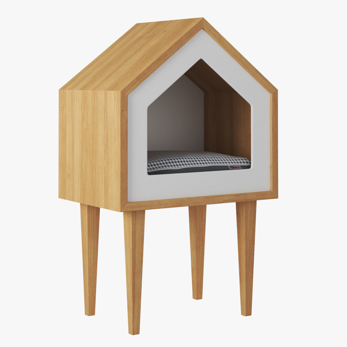 Oak wood cat house 3D model | CGTrader