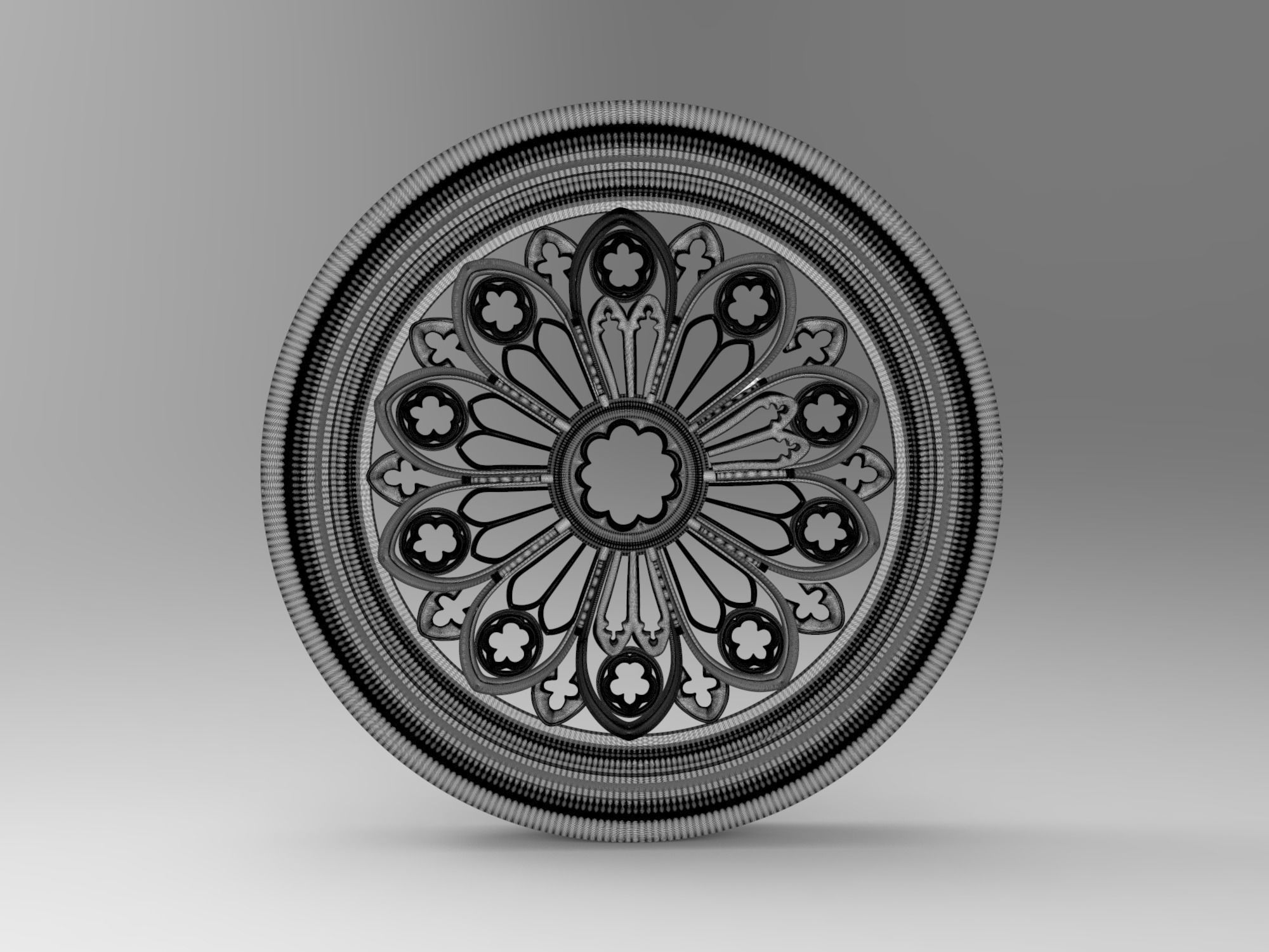 3D Gothic Style Rose Window Design 3D model 3D printable | CGTrader