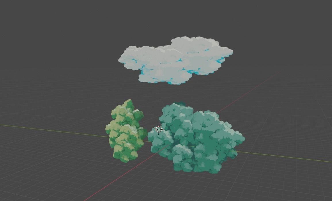 3D model Ghibli Tree and Cloud VR / AR / low-poly | CGTrader