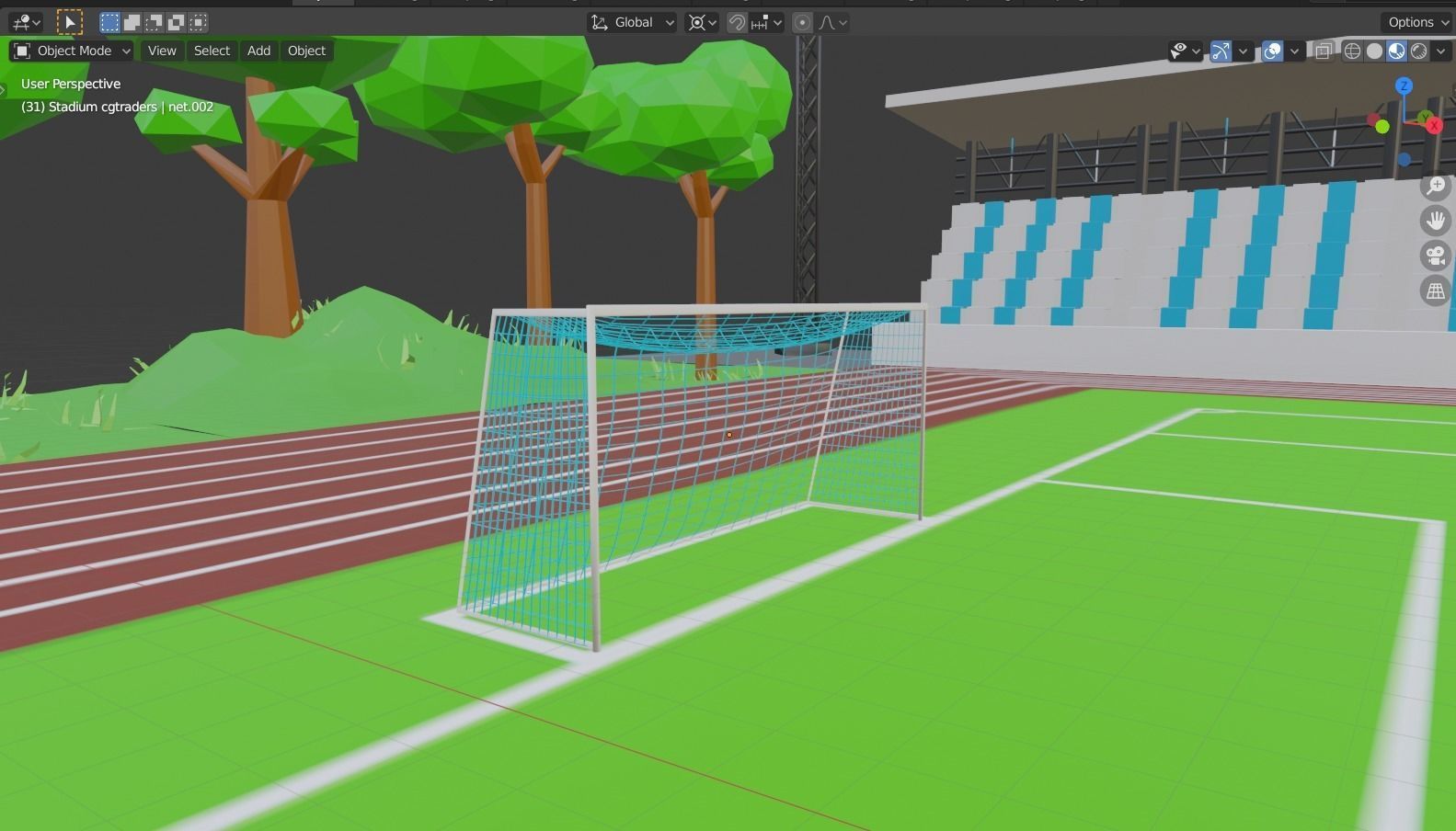 Low-poly Football Stadium Version 1 free 3D model | CGTrader