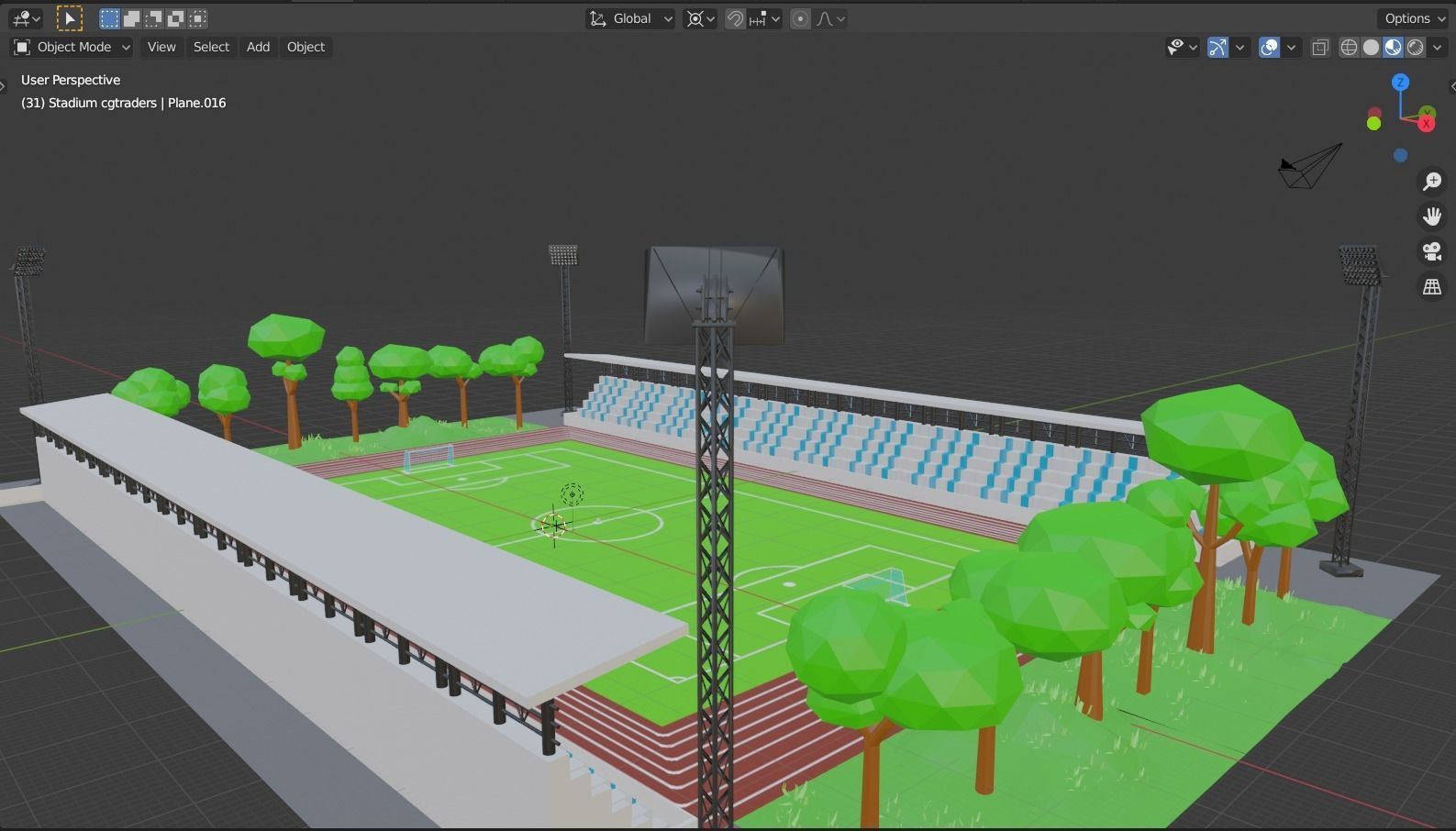Low-poly Football Stadium Version 1 free 3D model | CGTrader