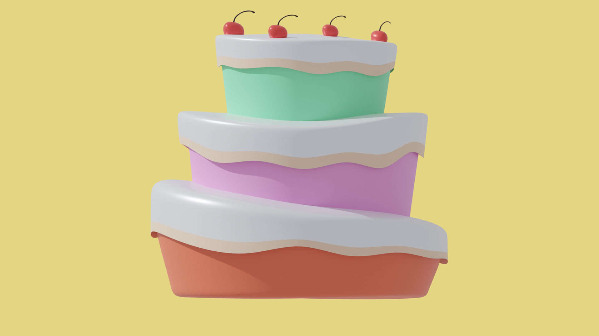 Cake cartoon free 3D model | CGTrader