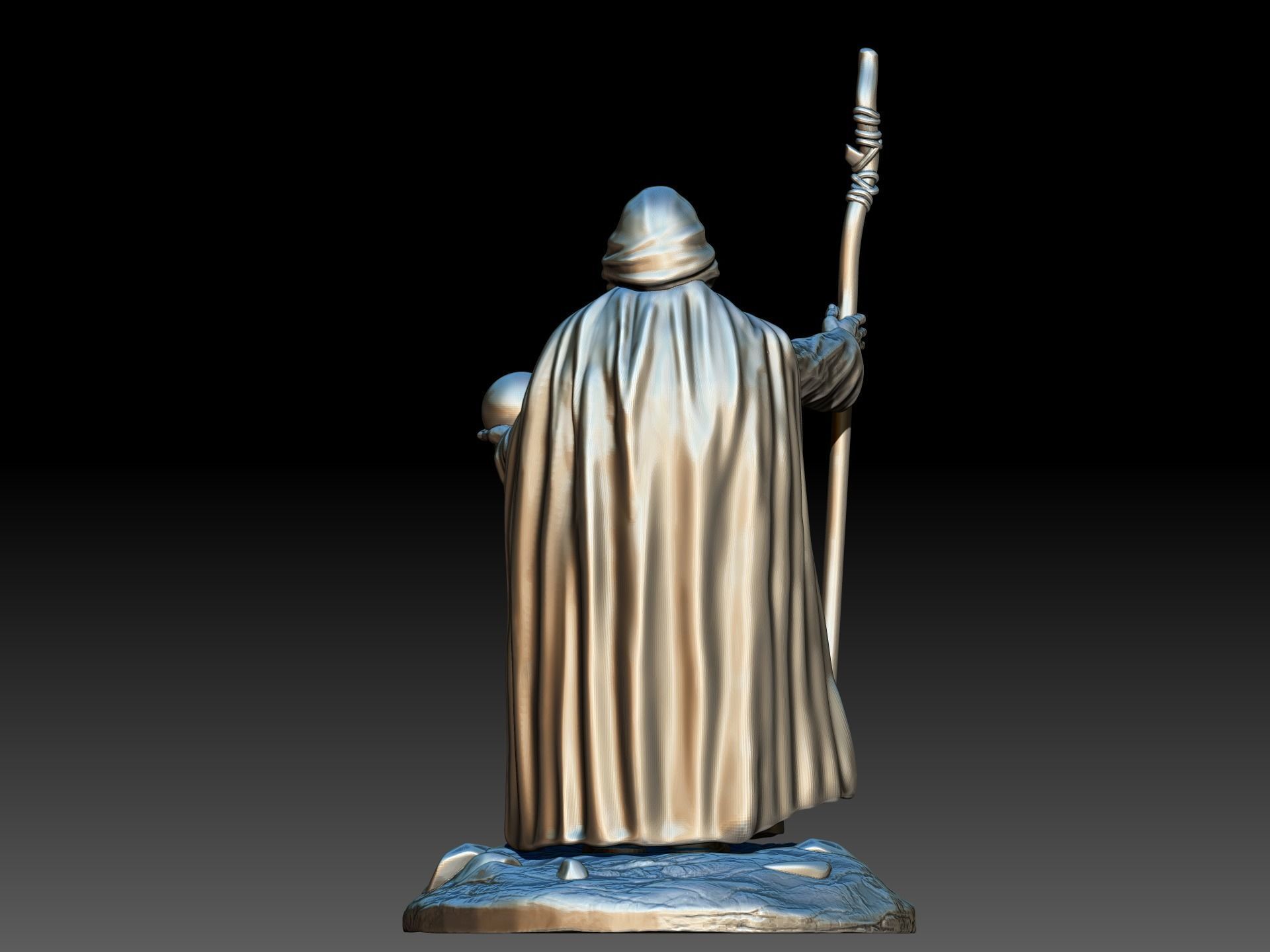 Wizard statue of holding ball 3D model 3D printable | CGTrader