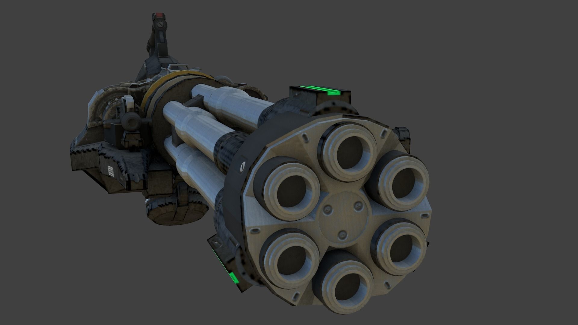 3D model Sci-Fi Chaingun VR / AR / low-poly | CGTrader