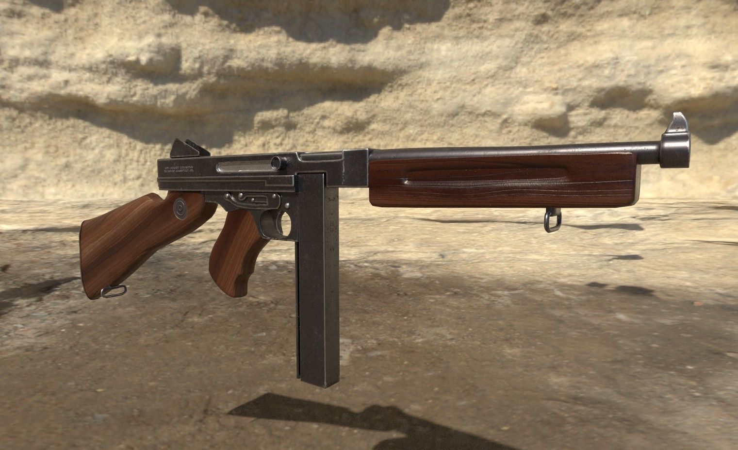 3D model M1A1 Thompson Submachine gun VR / AR / low-poly | CGTrader