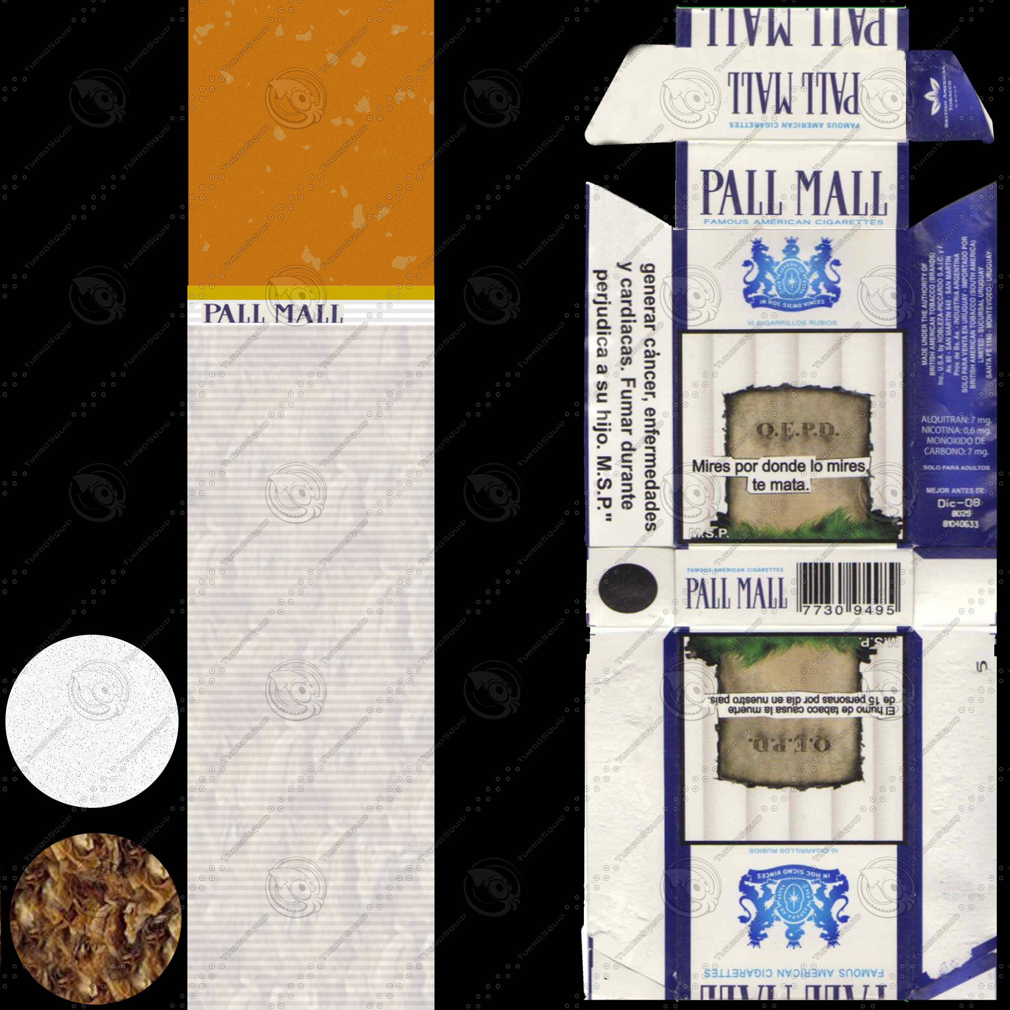 Pall Mall cigarette pack 3D Model .max .obj .3ds .c4d - CGTrader.com