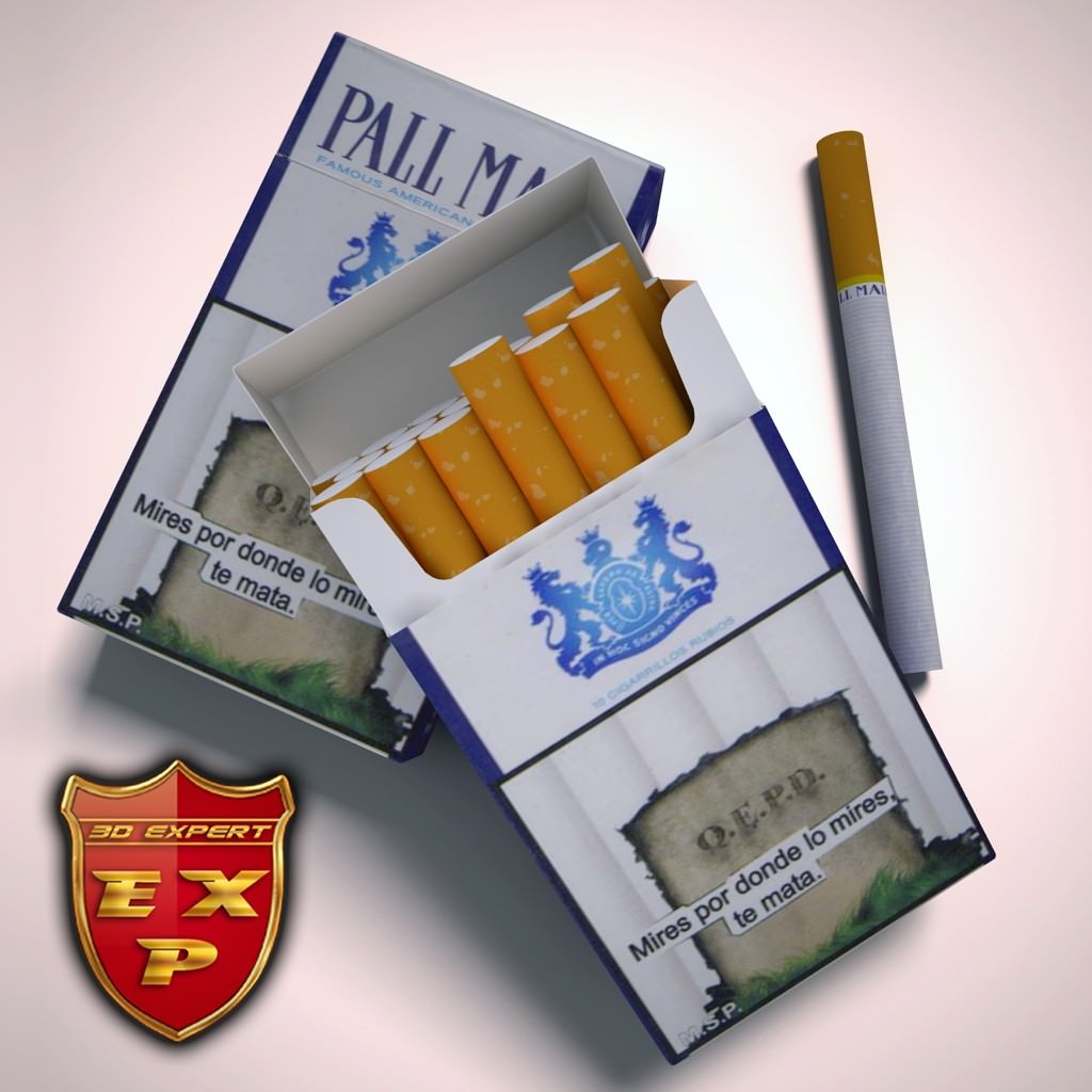 Pall Mall cigarette pack 3D Model .max .obj .3ds .c4d - CGTrader.com