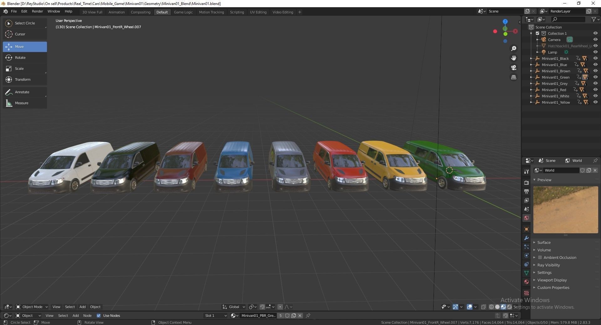 3D model Generic Minivan 8 Colors VR / AR / low-poly | CGTrader