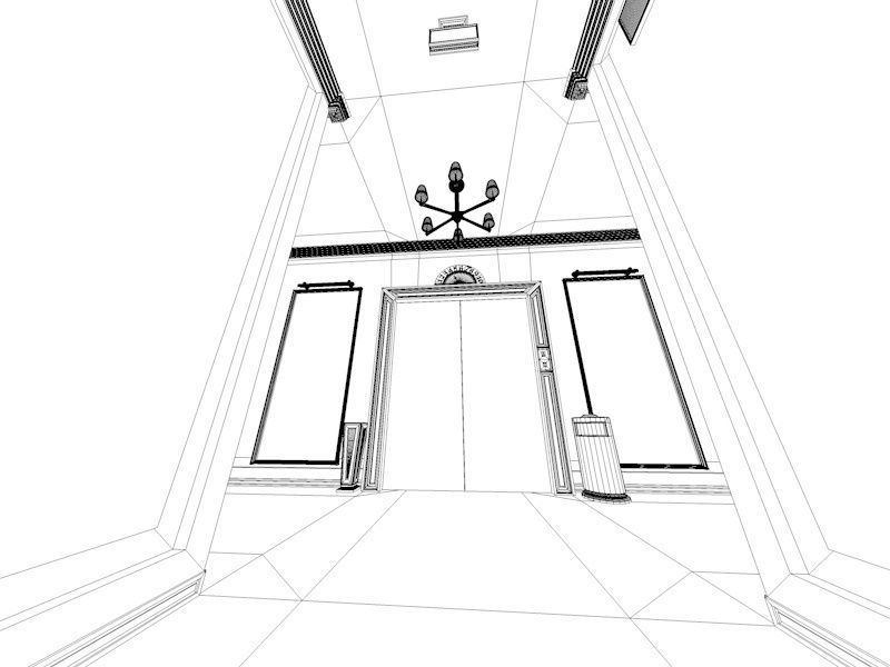 Fancy Hotel Corridor Ready to Render 3D model | CGTrader