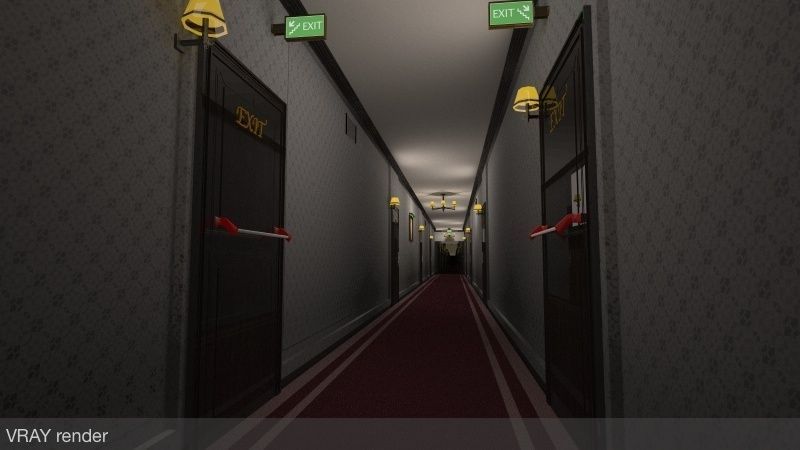 Fancy Hotel Corridor Ready to Render 3D model | CGTrader