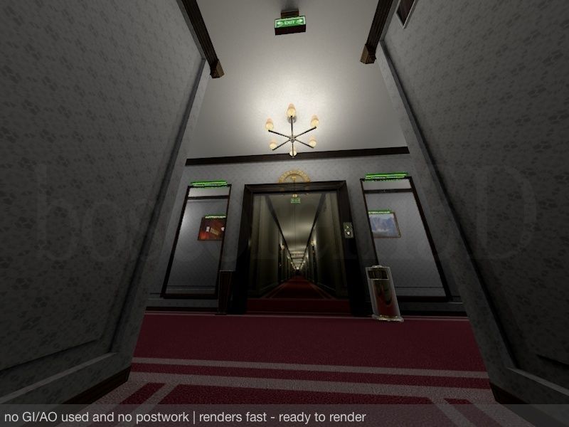 Fancy Hotel Corridor Ready to Render 3D model | CGTrader