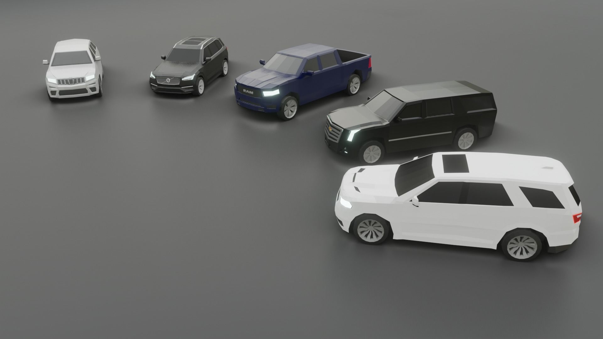 3D model SUV low-poly pack 3D models VR / AR / low-poly | CGTrader