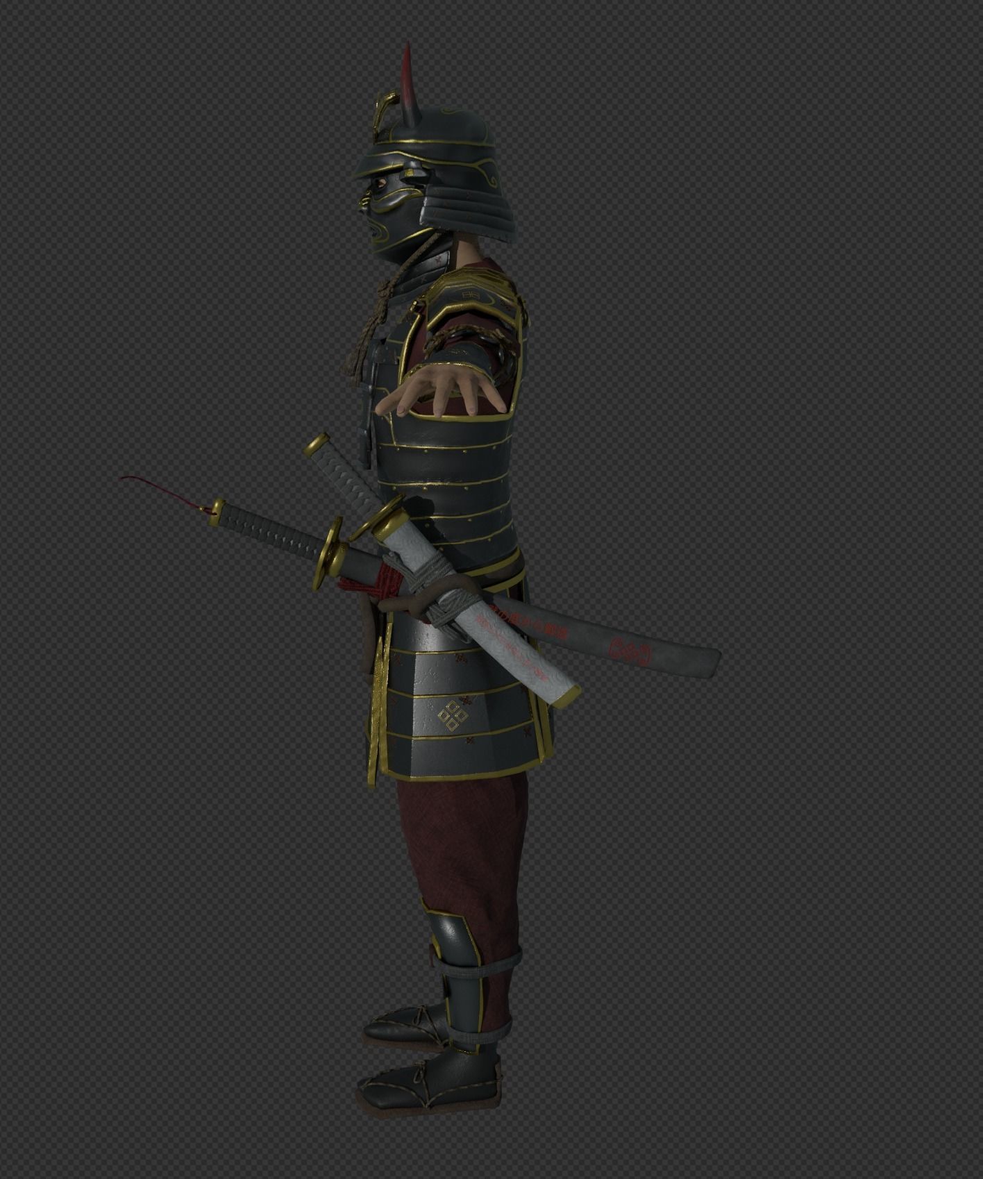 Samurai japanese free VR / AR / low-poly 3D model animated rigged ...