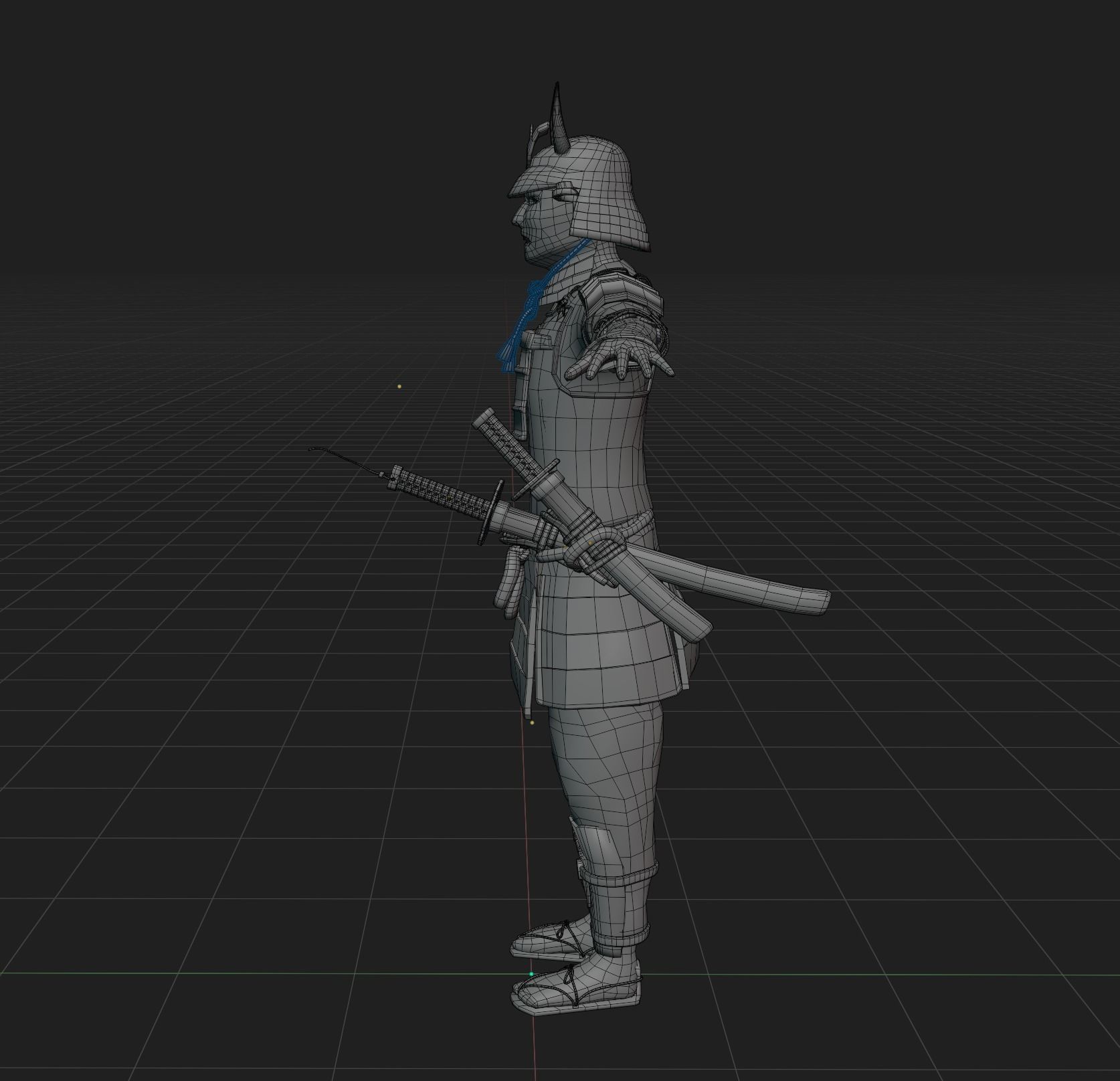 Samurai japanese free VR / AR / low-poly 3D model animated rigged ...