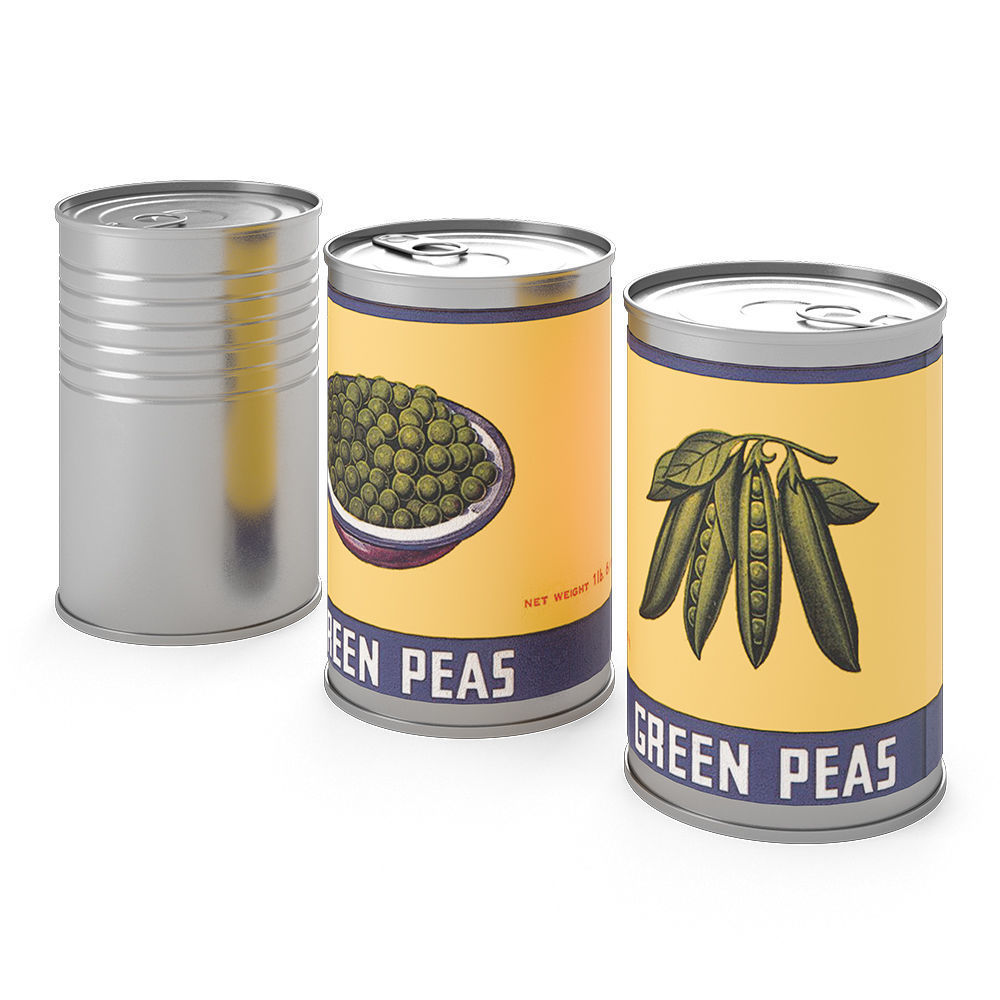 Green Peas Metal Cans 3D model | CGTrader