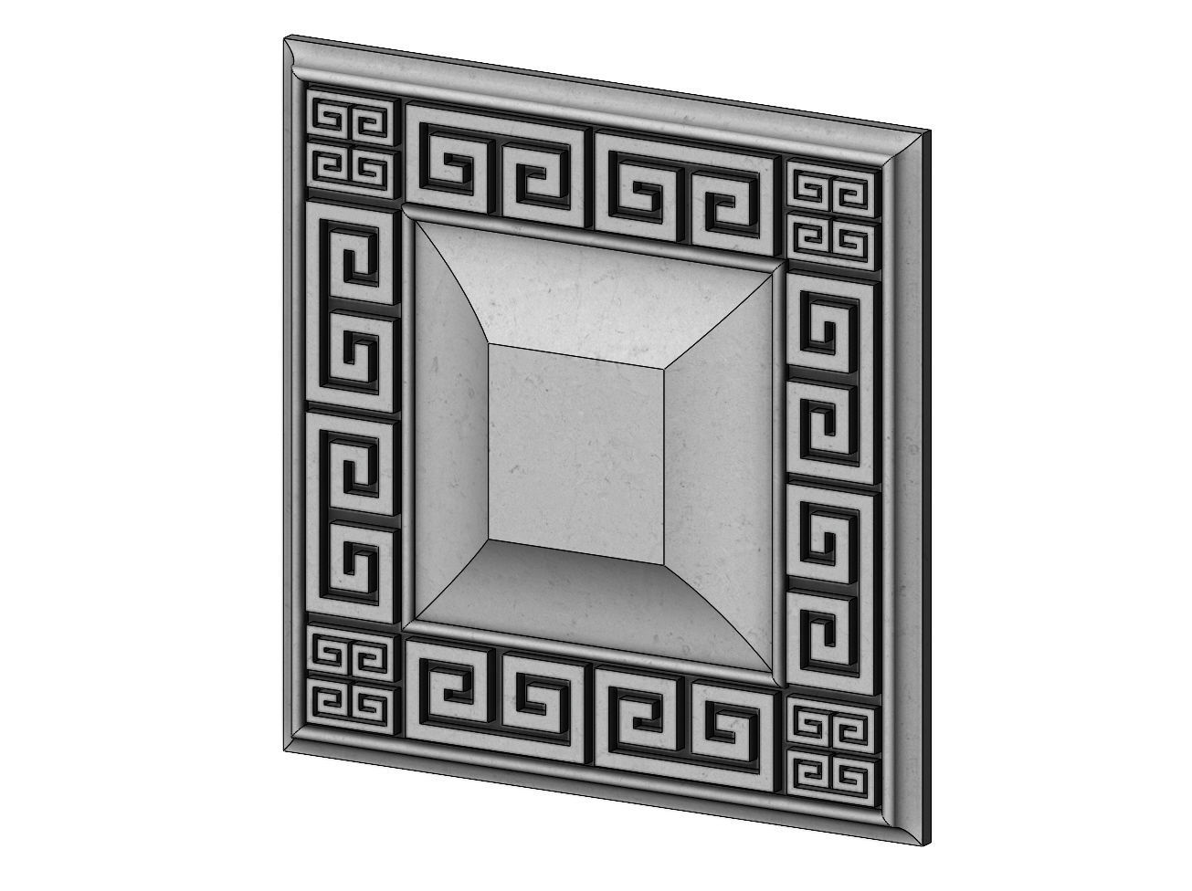 Greek key ceiling medallion and tile 3D model 3D printable | CGTrader
