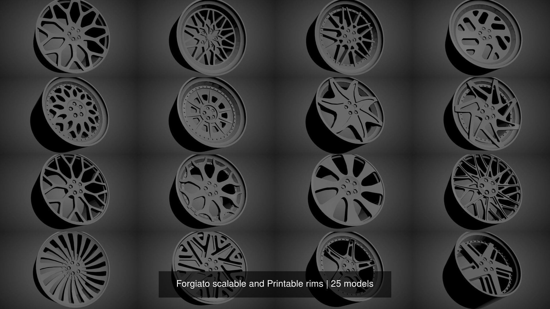 Forgiato scalable and Printable rims 3D Model Collection | CGTrader