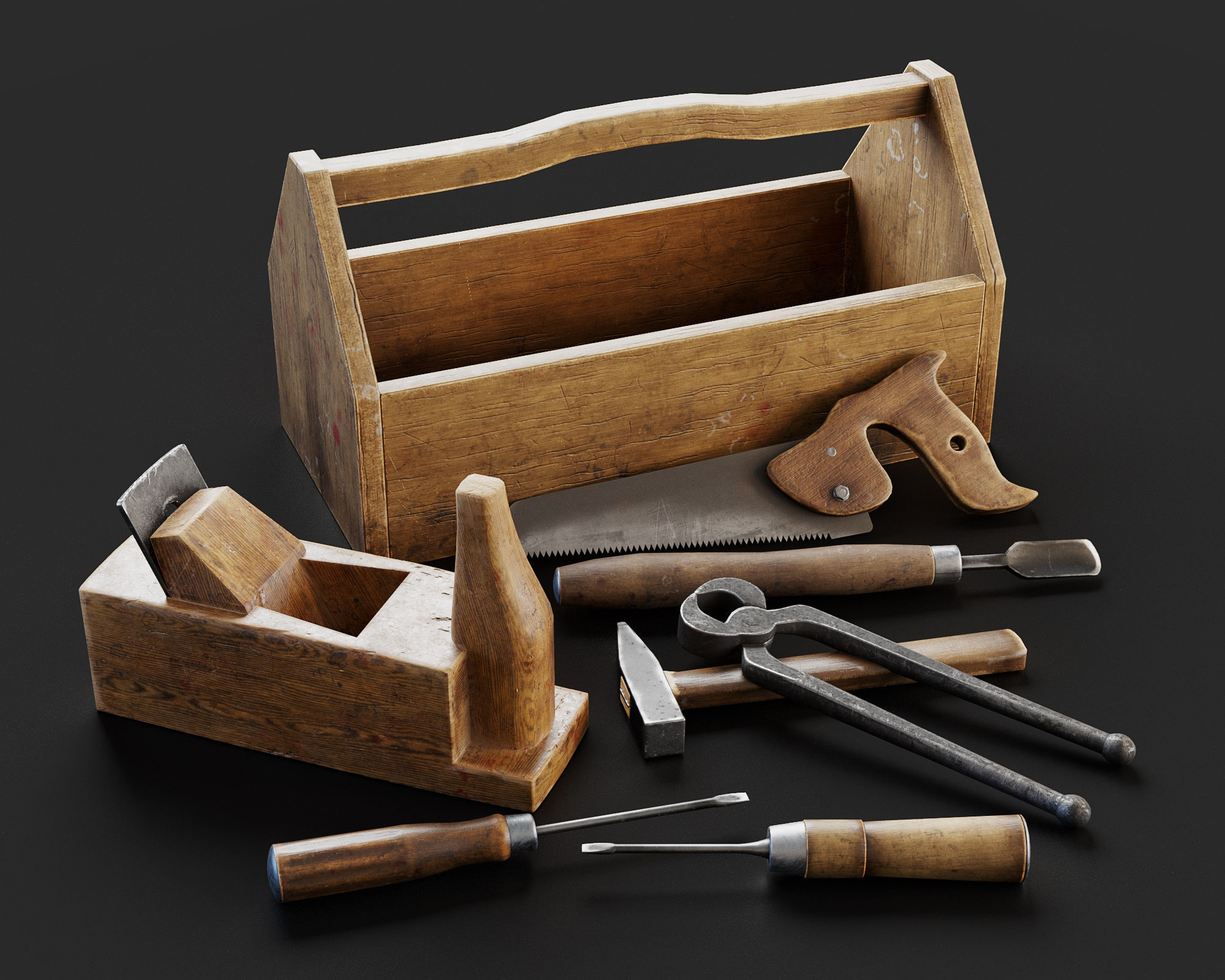 Set of old hand tools 3d model 3D model | CGTrader