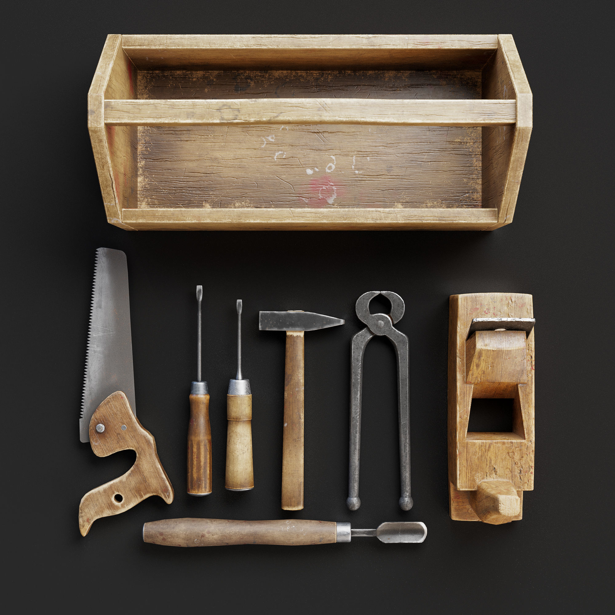 Set of old hand tools 3d model 3D model | CGTrader