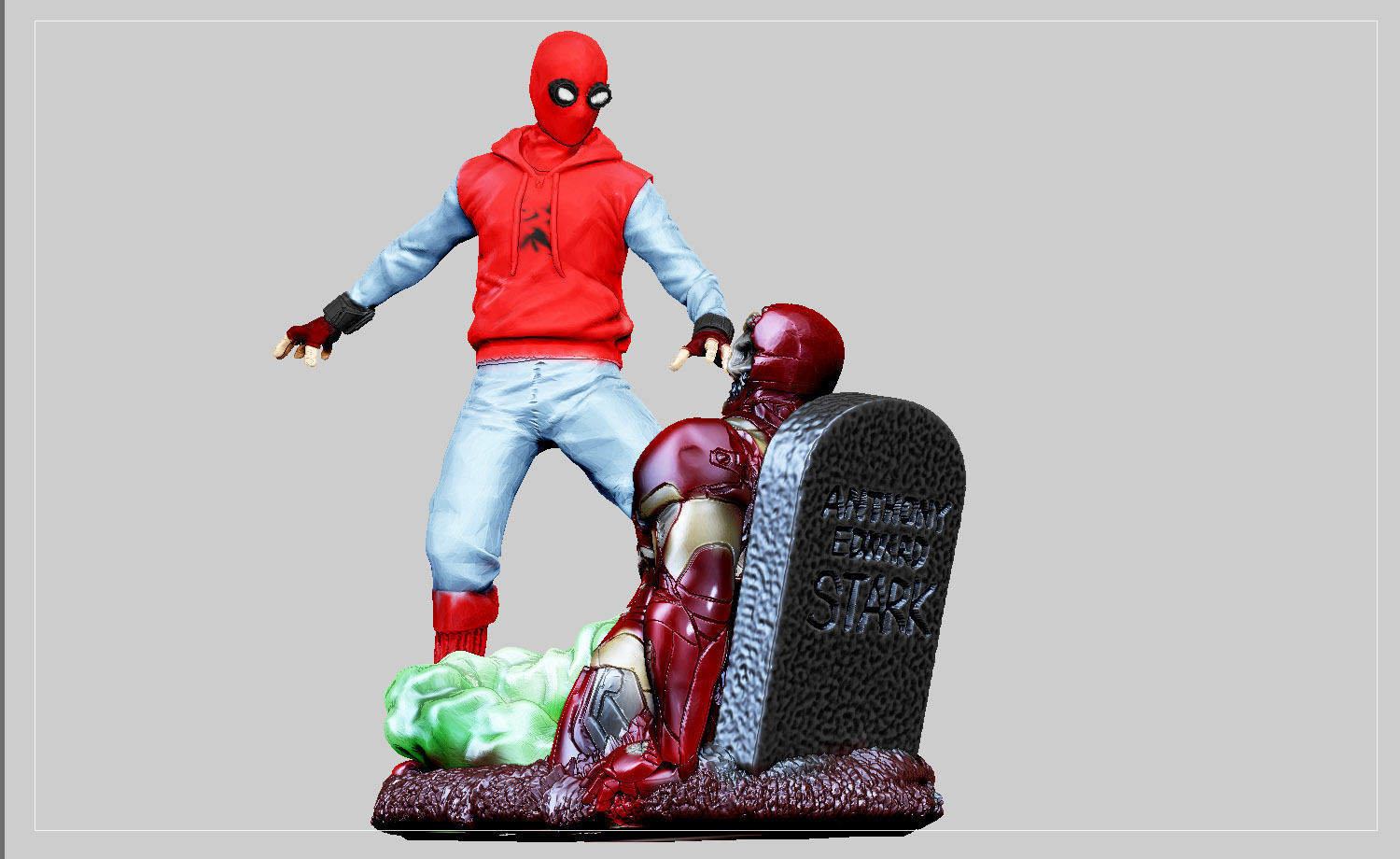 SPIDERMAN FARFROMHOME ZOMBIE IRONMAN HOMEMADE STATUE 3D model 3D ...