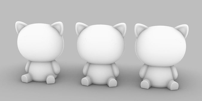 Cats with various colors 3D model 3D printable | CGTrader